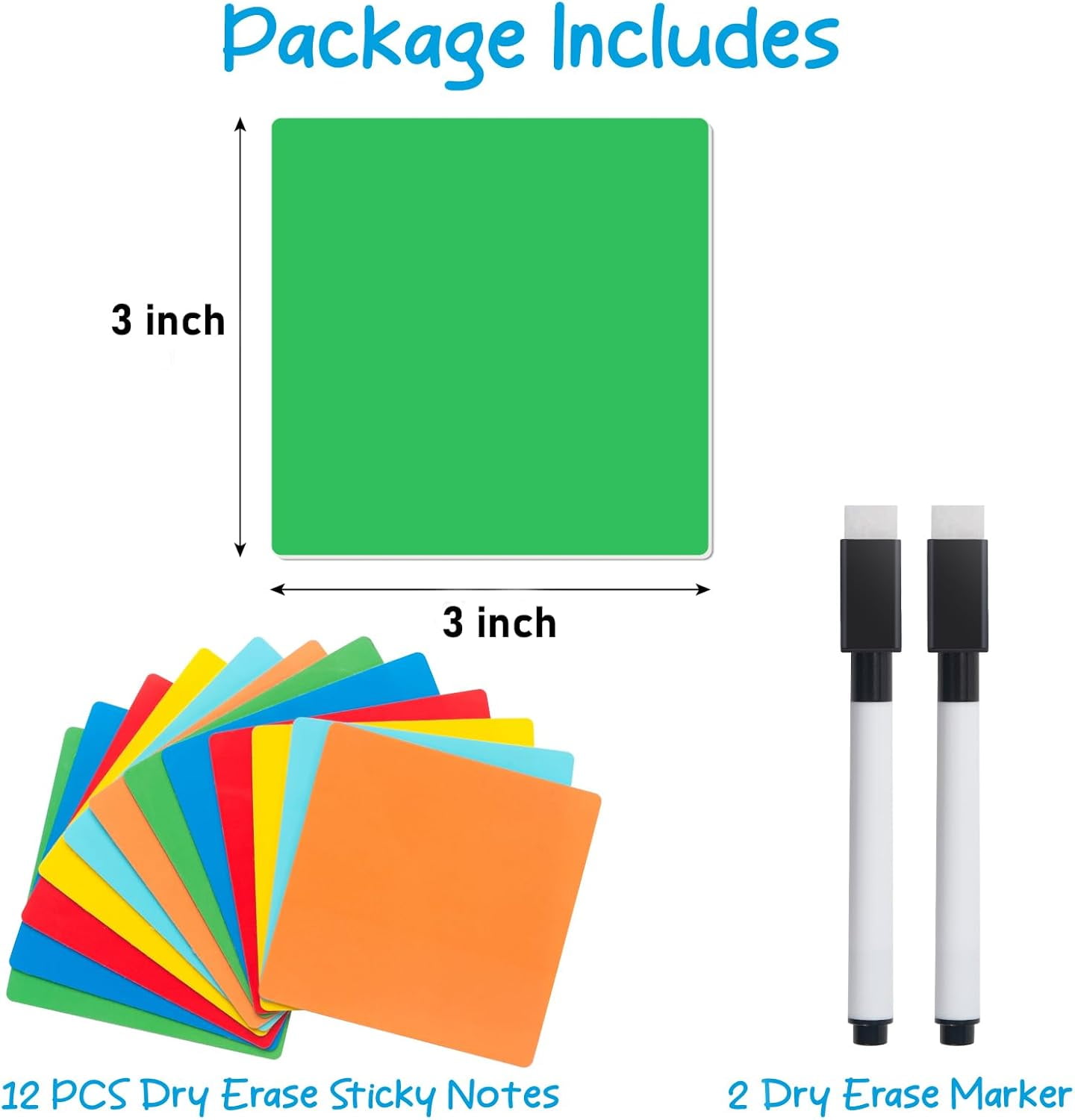 TRH-Reusable Dry Erase Sticky Notes, Dry Erase Stickers Labels, 12 PCS ...