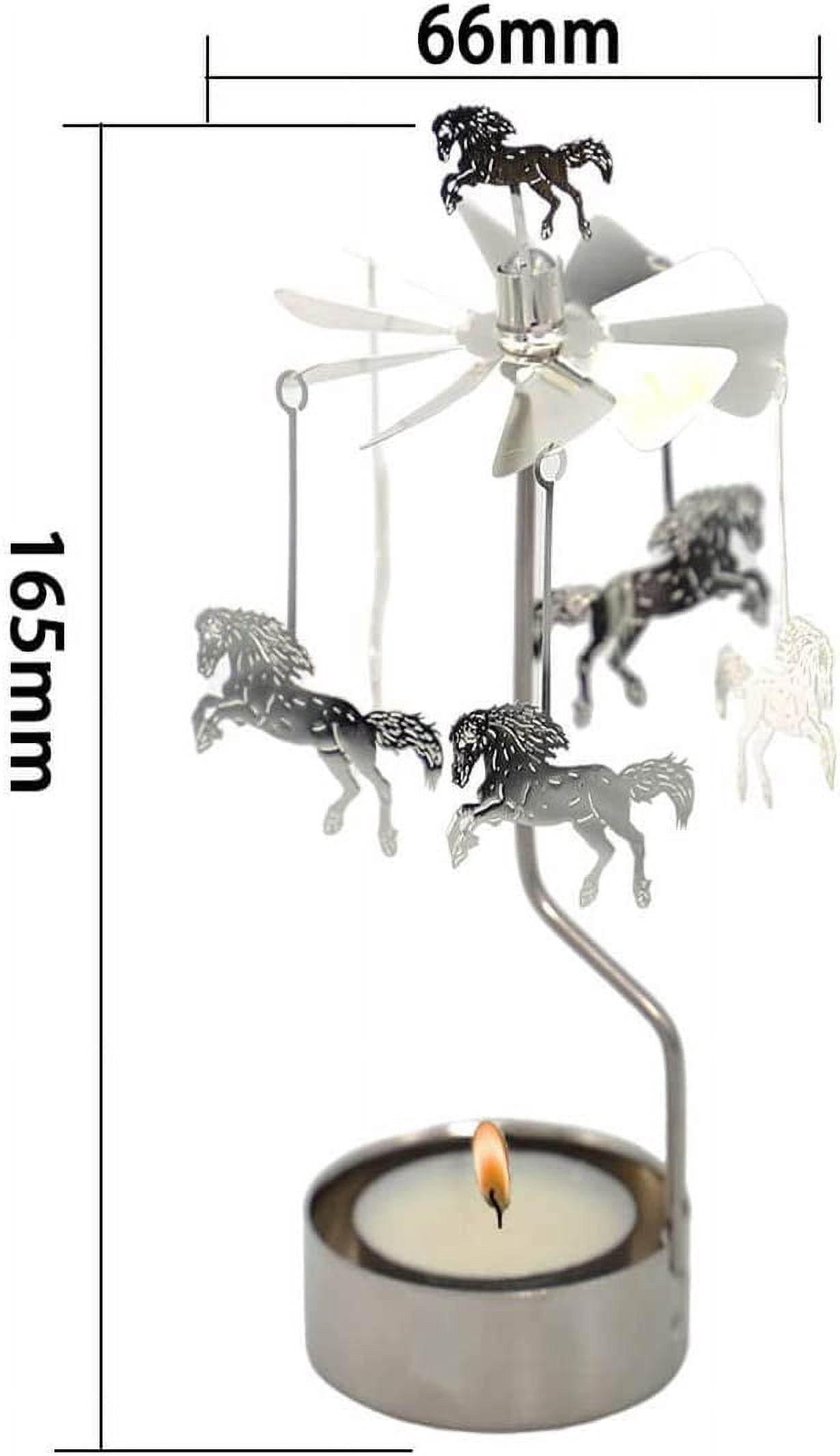 TRH-Rotary Candle Holder Spinning Candleholder Metal Small Gift (Horse ...