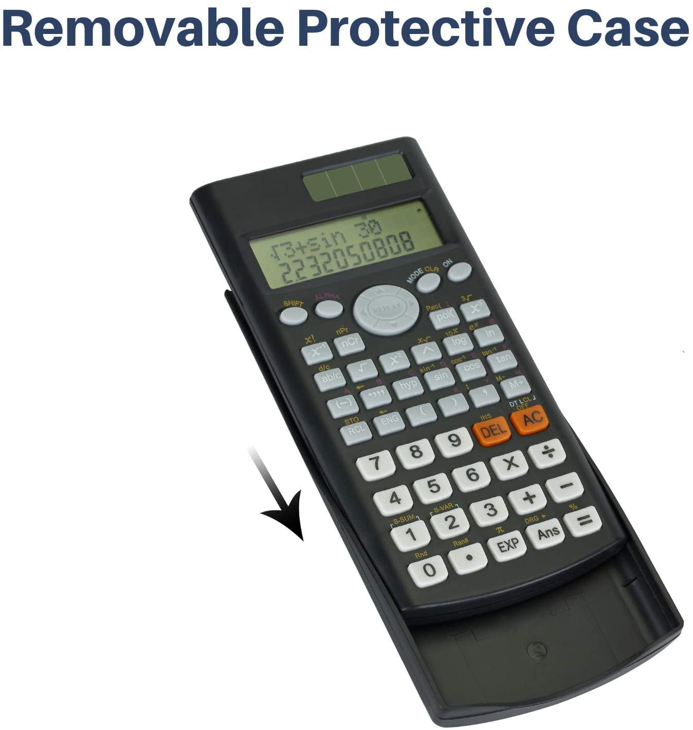 TRH-Scientific Calculator - Solar Powered, 2 Line Display, Fraction ...