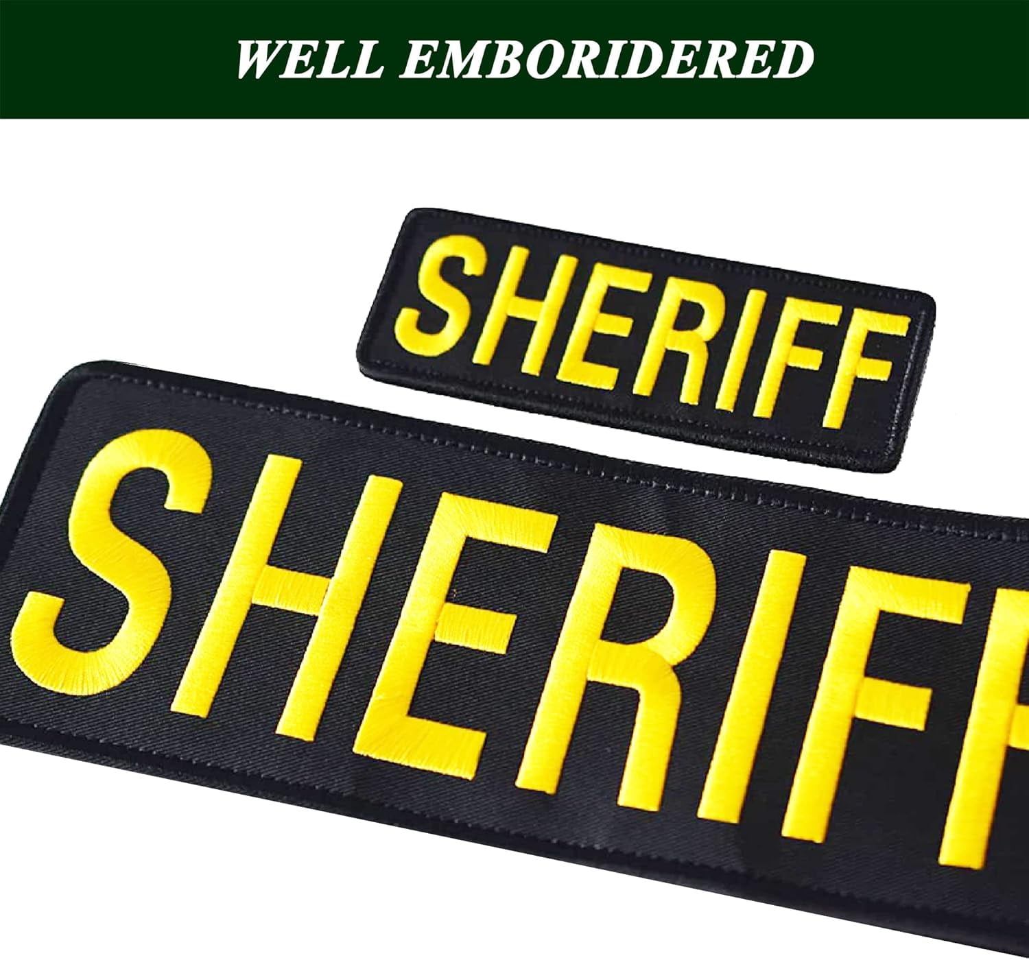 TRH-Sheriff Patches, Large Size Embroidered Patches Hook and Loop for Tactical Vest, Officer ...