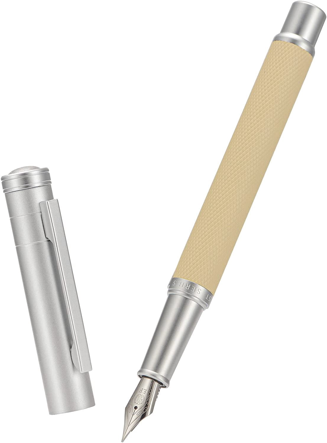 TRH-Silver Birch Forest Aluminum Fountain Pen Fine Nib with Converter ...