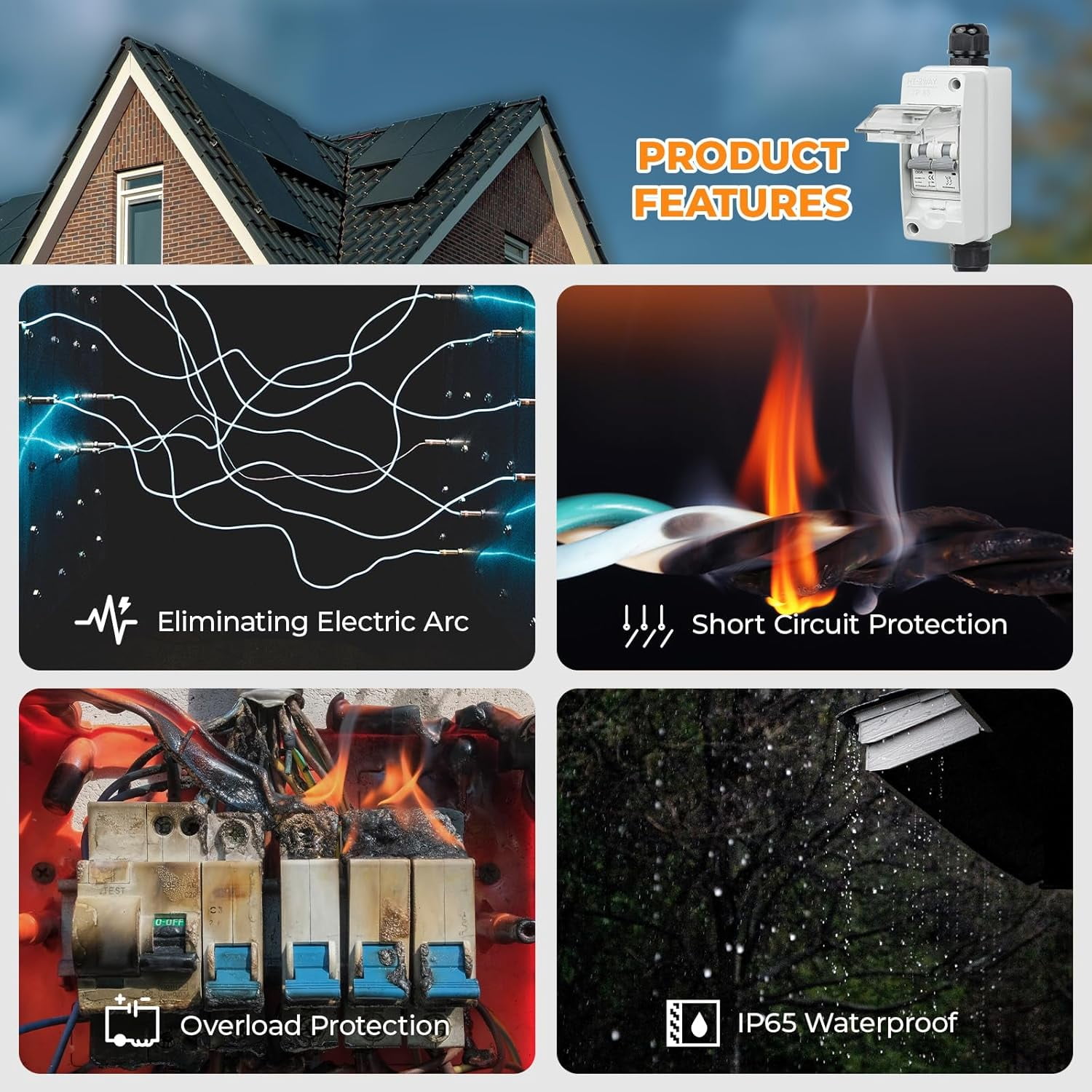 TRH-Solar Panel Disconnect Switch 30Amps 550V DC Miniature Circuit ...