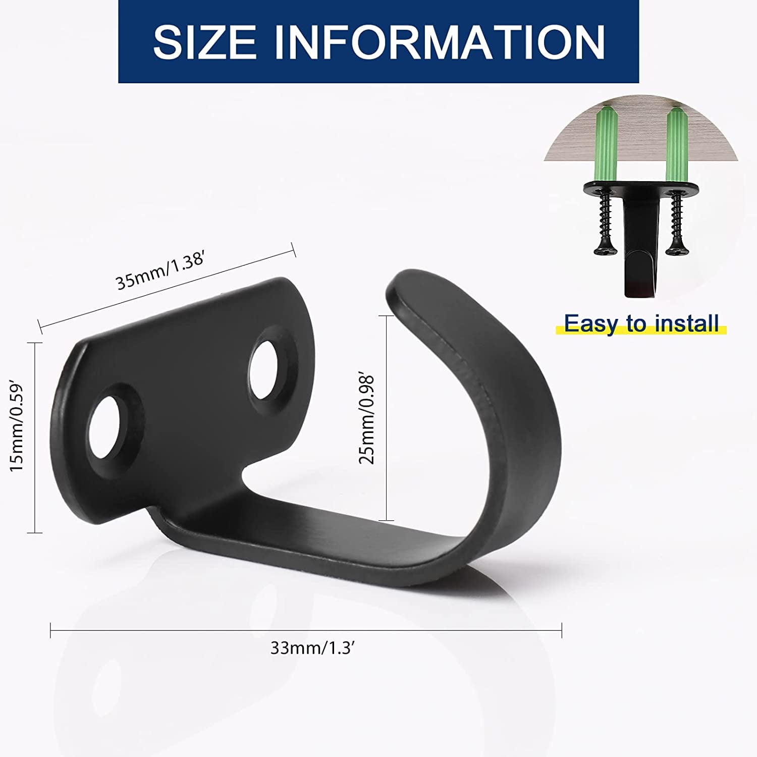TRH-Stainless Steel Screw Mounted Ceiling Hooks, Under-Shelf Towel/Robe ...