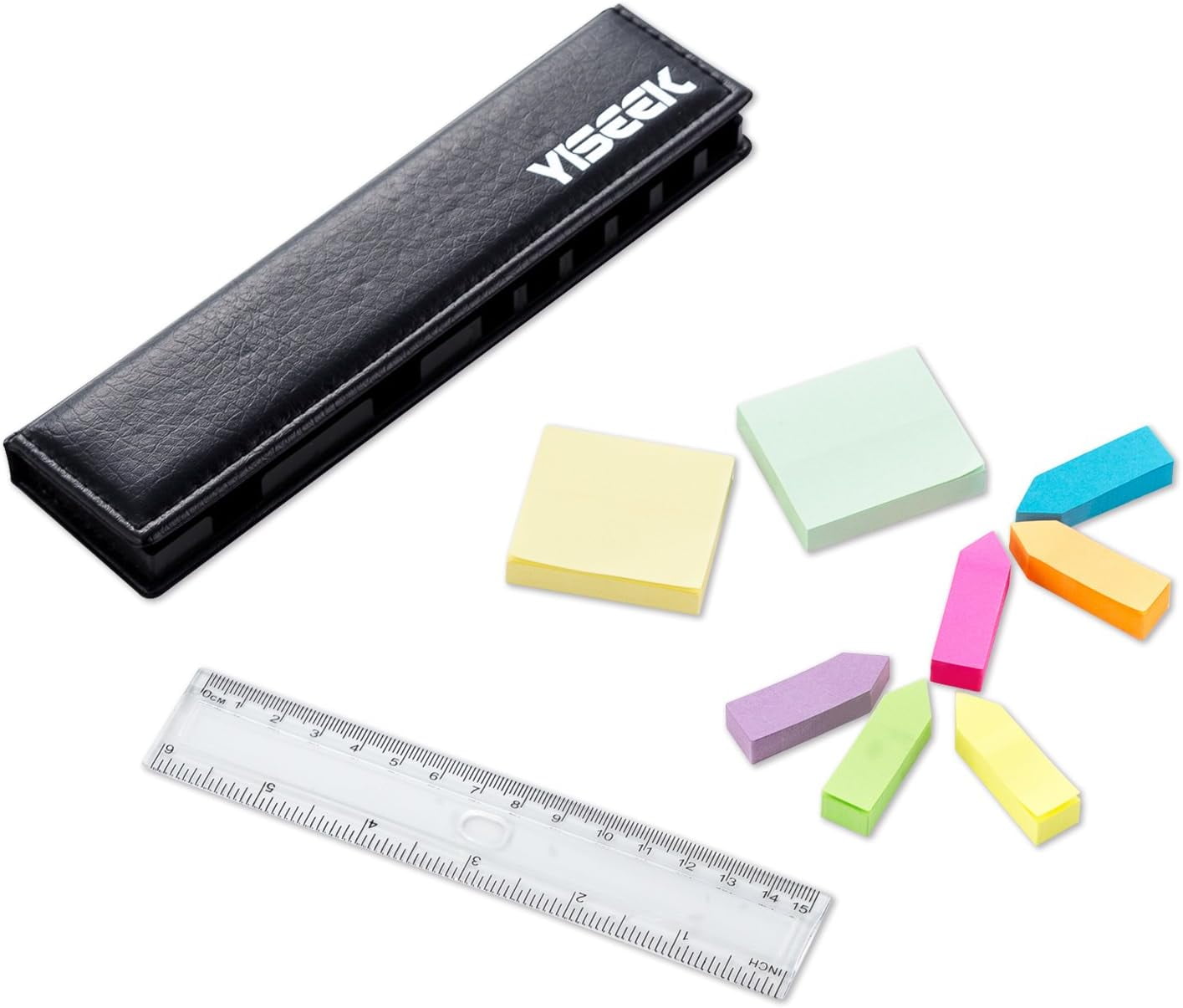 TRH-Sticky Notes and Index Tabs Set with Ruler – 640 Pieces Colored ...