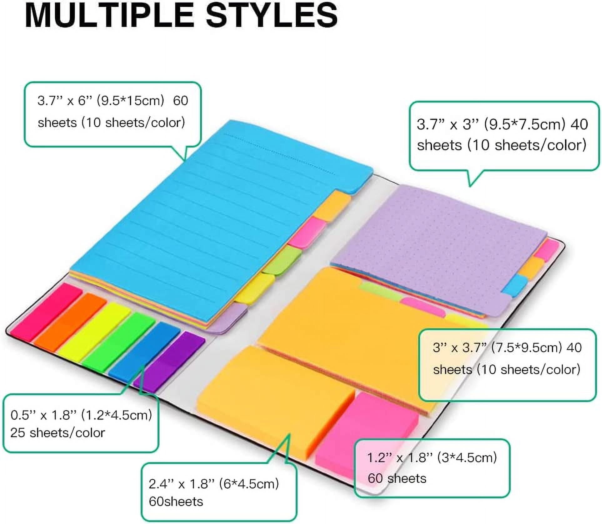 TRH-Sticky Notes Set, Colored Divider Self-Stick Notes Pads Bundle ...