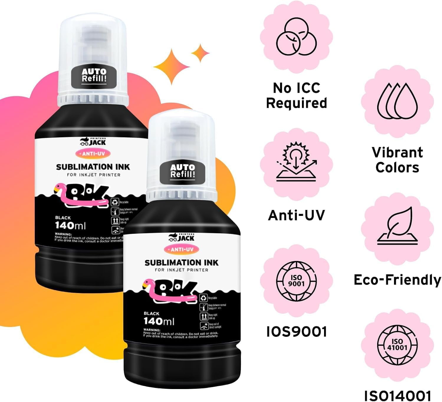 TRH-Sublimation Ink for Supertank Inkjet Printers ET-2800 ET-2803 ET ...