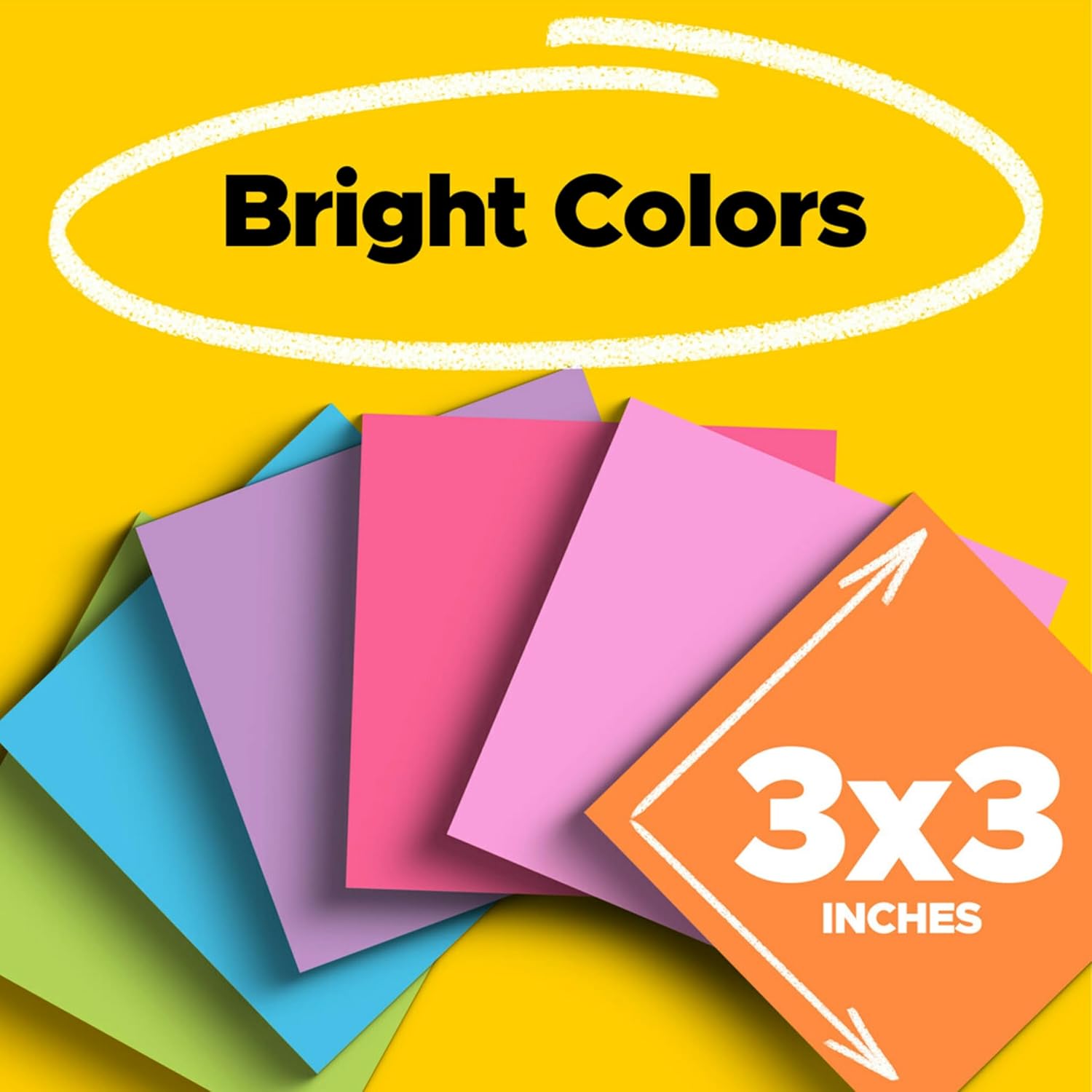 TRH-Super Sticky Notes, Assorted Bright Colors, 3x3 in, 15 Pads/Pack ...