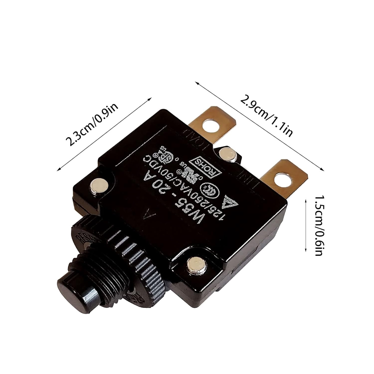 TRH-Thermal Circuit Breaker, Push Button Overload Protector AC 125/250V ...