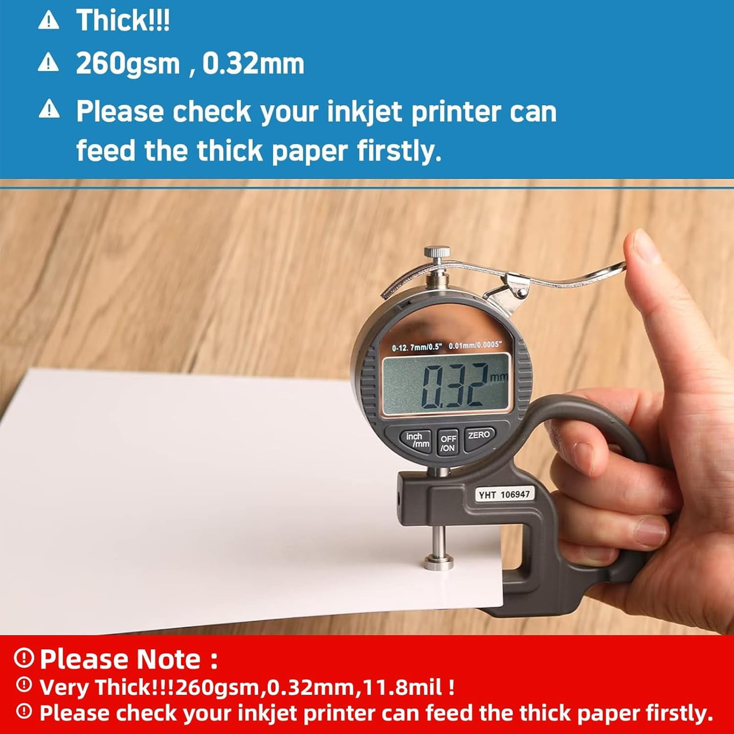 TRH-Thick Photo Paper Glossy Double Sided 100 Sheets 8.5x11 Heavyweight ...