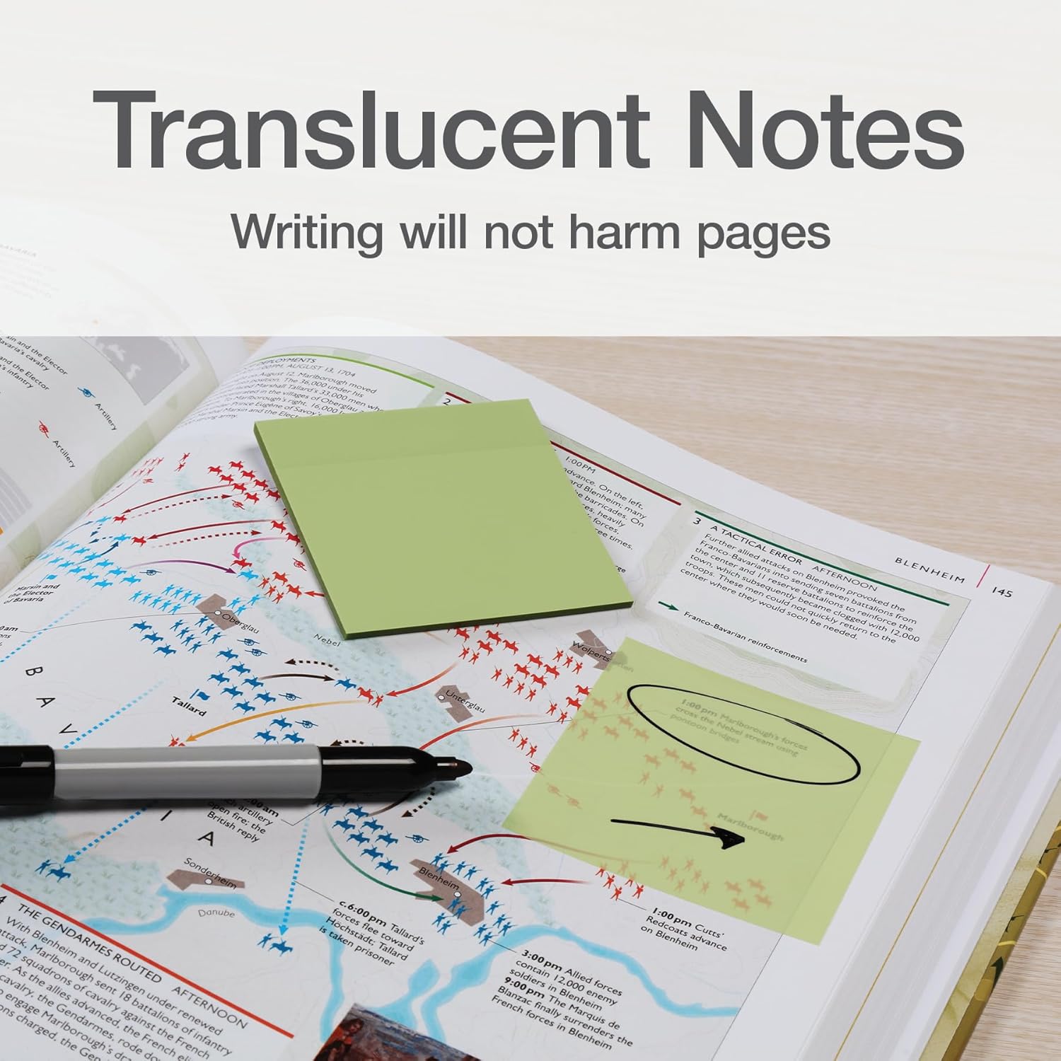 TRH-Translucent Sticky Notes, Transparent Self-Stick Notes, 3" x 3 ...