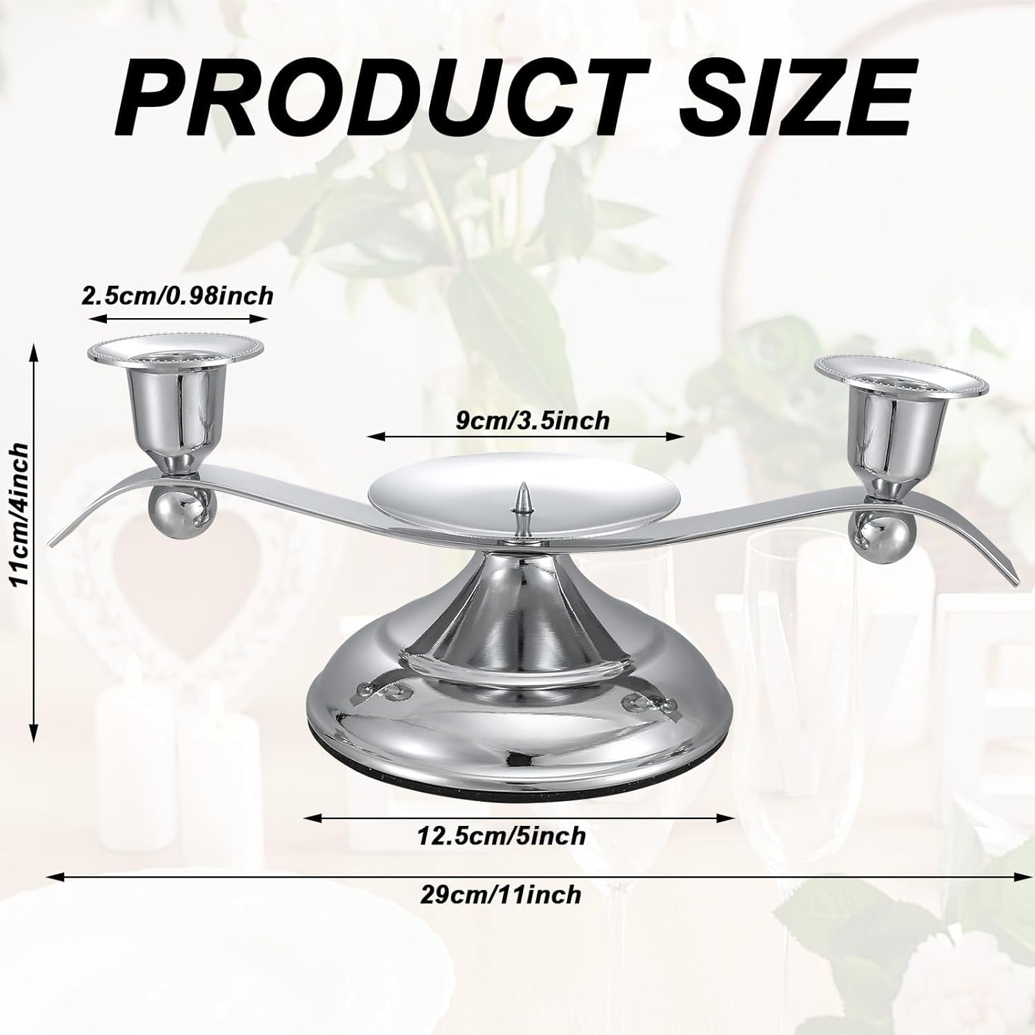 TRH-Unity Candle Holders for Weddings 3 Arm Iron Scroll Candlestick ...