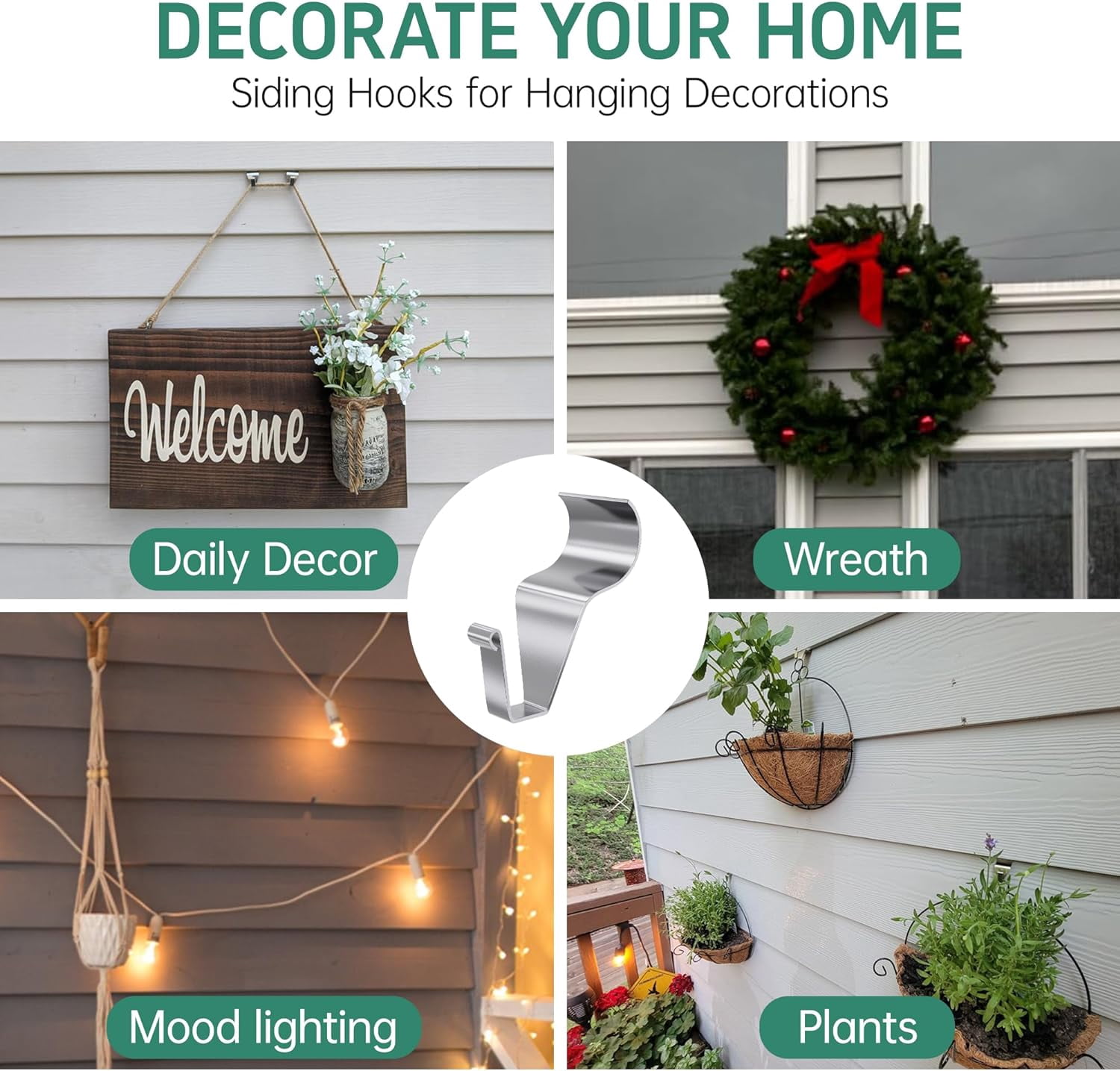 TRH-Vinyl Siding Clips Hooks (20 Pack), Heavy Duty No-Drill No Hole ...