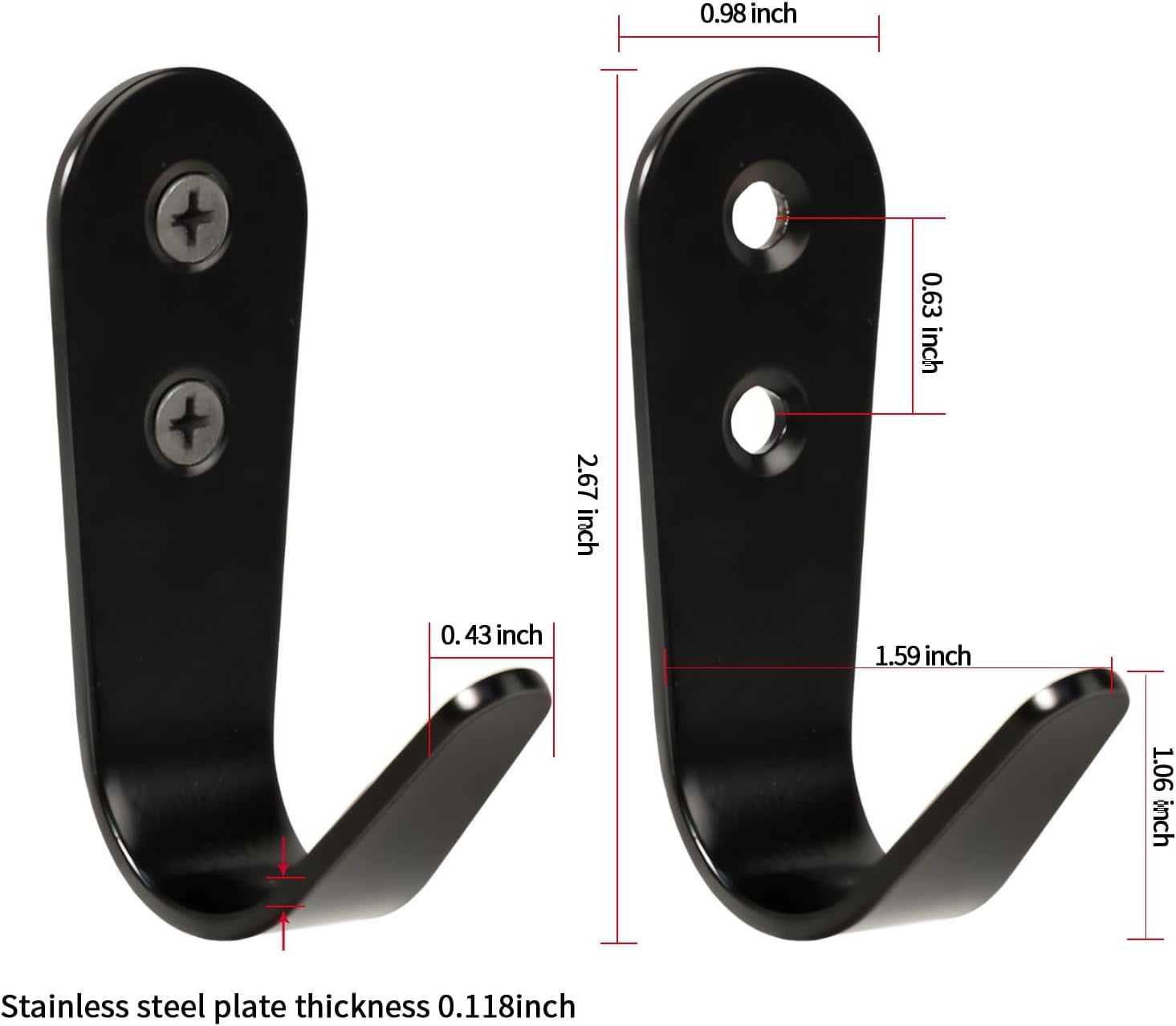 TRH-Wall Hooks for Hanging,Stainless Steel Hook, Heavy Duty Hanger Key ...