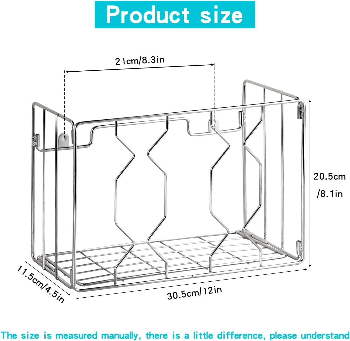 TRH-Wall Mount Kitchen Wrap Organizer Rack, Cabinet Storage Basket ...