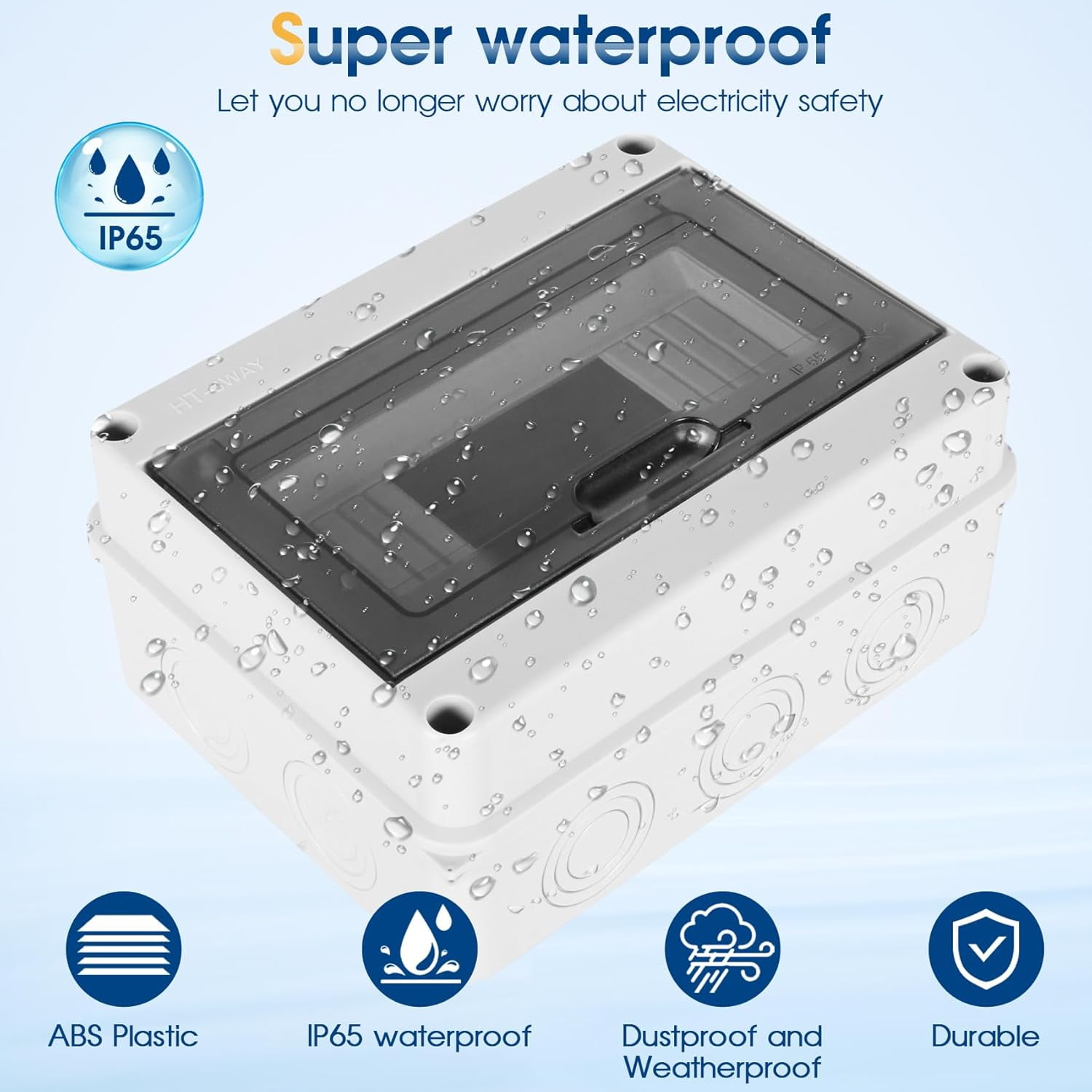 TRH-Waterproof Distribution Protection Box, ABS Plastic Breaker Electrical Box and Transparent ...