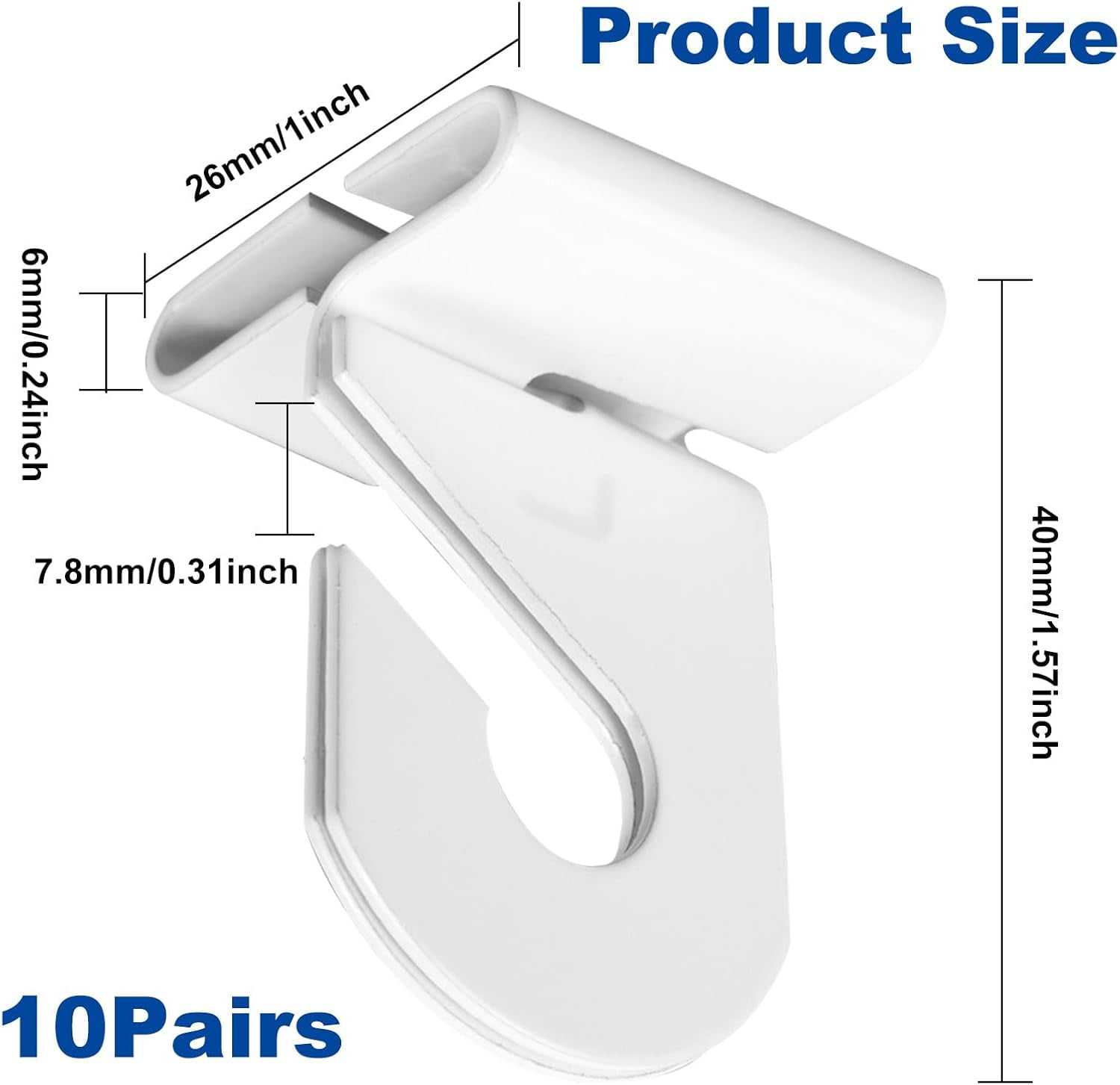TRH-White Suspended Ceiling Hooks 10 Pairs Metal Ceiling Hanging Hook ...