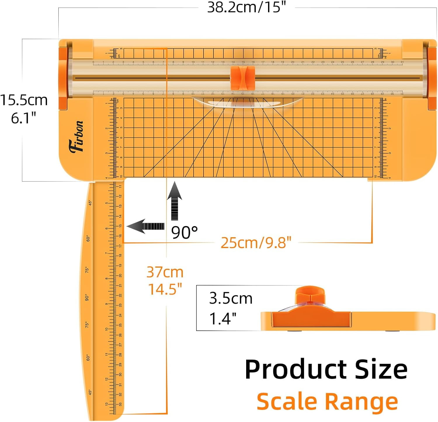 TRH-Yellow A4 Paper Cutter, 12 Inch Titanium Straight Paper Trimmer ...