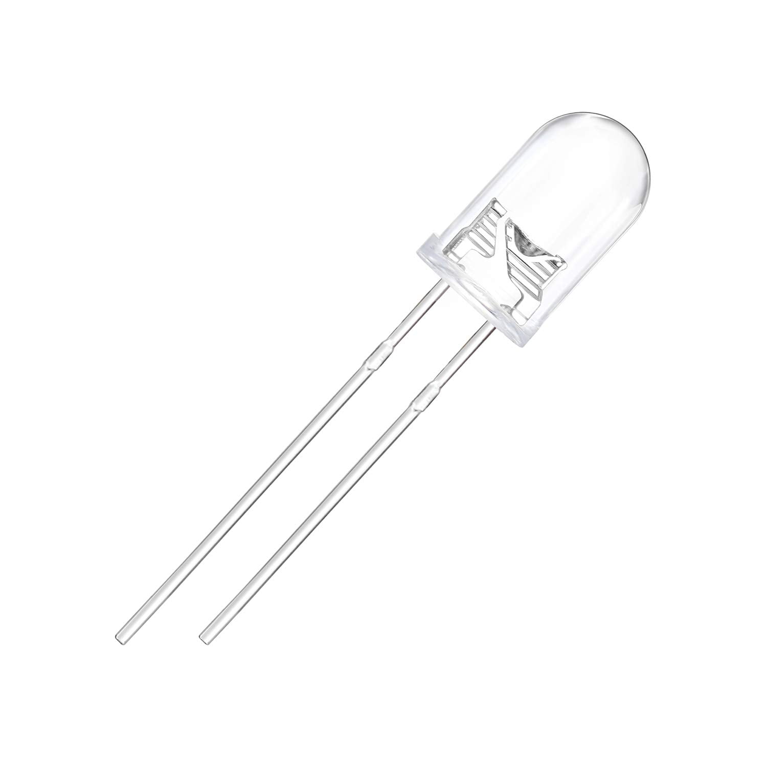 TRHOO-100 pcs 5mm Yellow LED Diode Lights (Clear Round Transparent DC ...