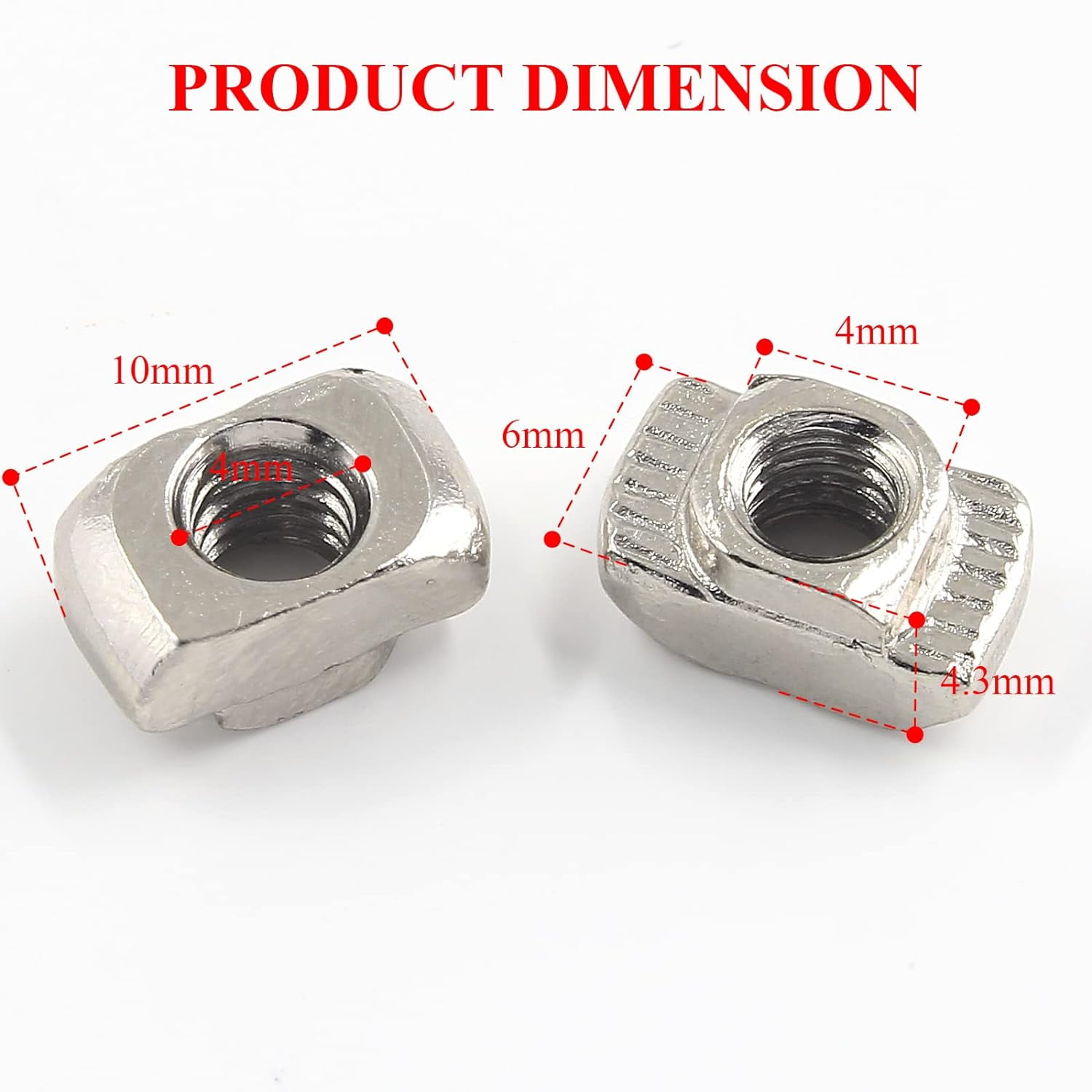 TRHOO-150 Pcs 2020 Series Sliding T Nuts Metric M4 Thread Slide in Hammer Head T-Nut, Sliding T ...