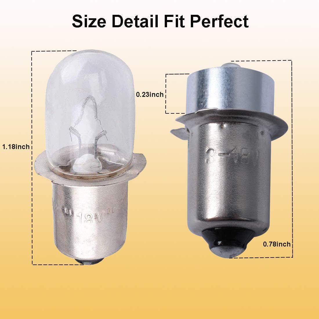 TRHOO-18V Flashlight Bulb 780287001 with Led Upgrade Bulb for ...