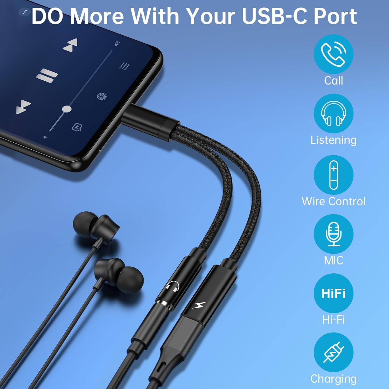 TRHOO-2 in 1 Samsung USB Type C to 3.5mm Headphone and Charger Adapter ...