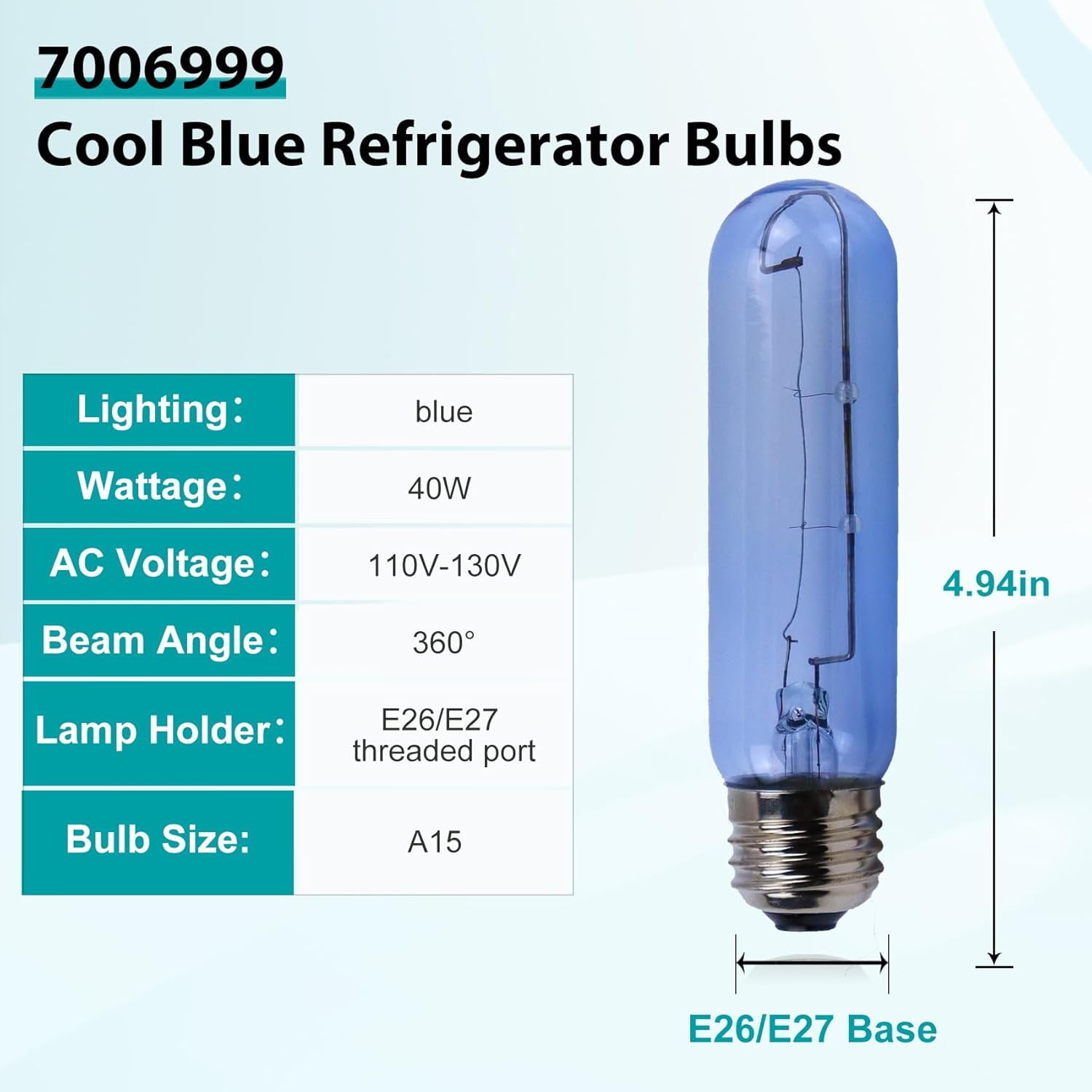 TRHOO-2023 Upgrade 7006999 Blue Glass Replacement Bulb Compatible with ...
