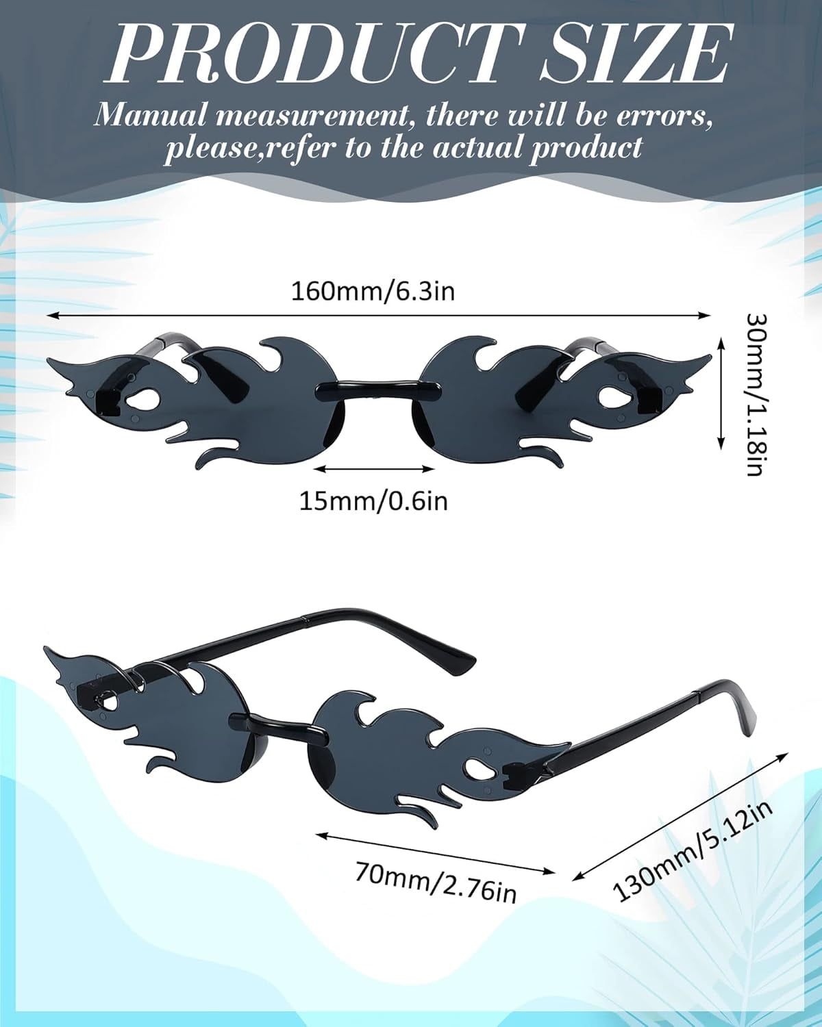 TRHOO-24 Pairs Fire Flame Sunglasses for Women Fire Flame Glasses Retro ...