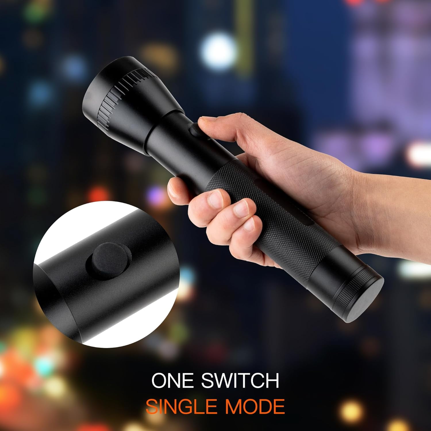 TRHOO-2D Cell Battery Big Flashlights,Single Mode,High Lumens,Aluminum ...