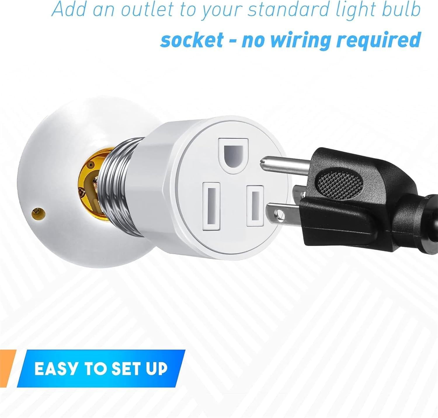 TRHOO-3 Pack E26/ E27 3 Prong Light Bulb Socket Adapter, Polarized ...