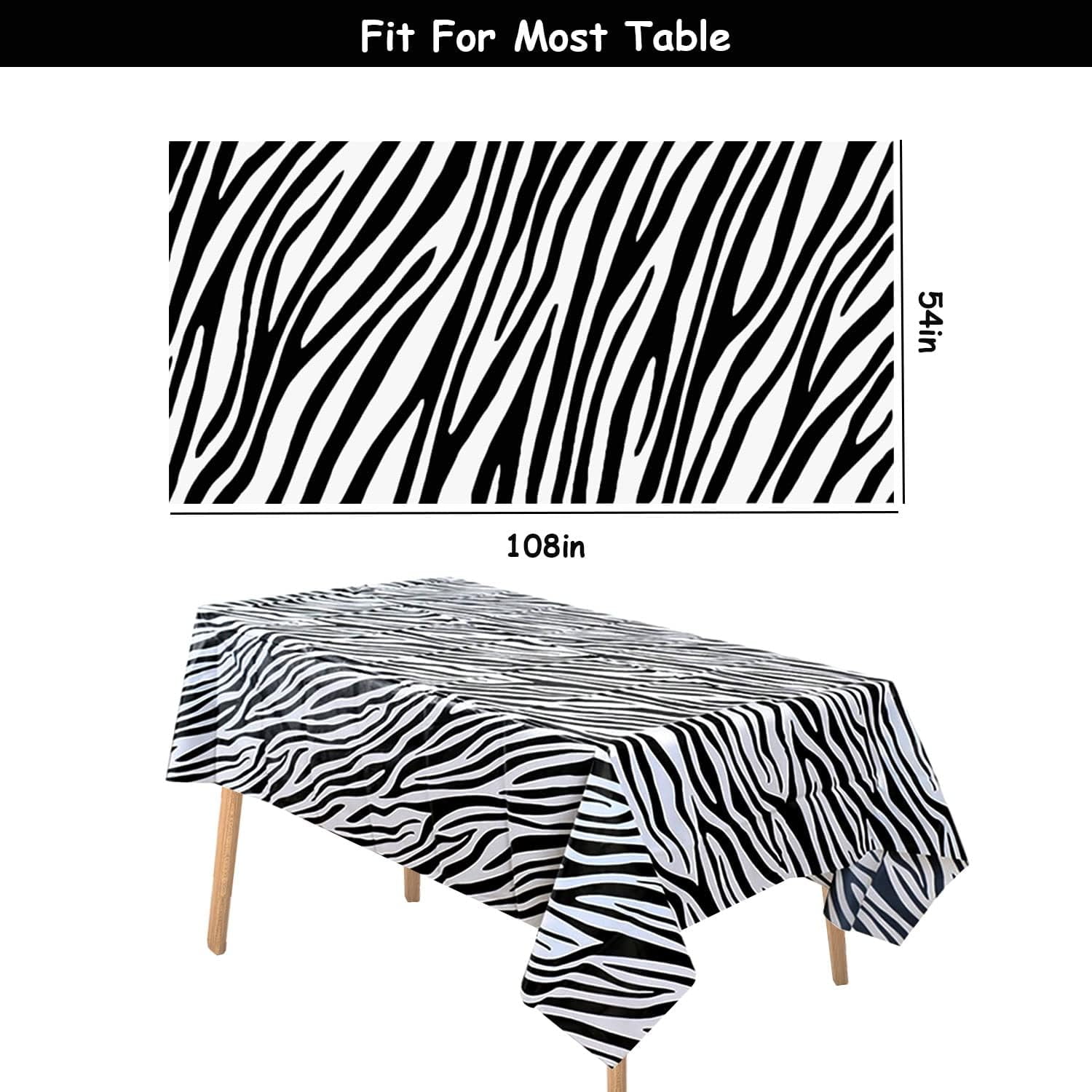 TRHOO-3 Pieces Safari Animal Print Table Cover Jungle Animal Theme ...