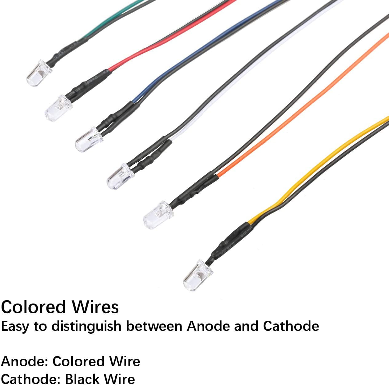 TRHOO-30pcs 12 Volt 3mm RGB Fast Flasing LED Lights Emitting Diodes ...