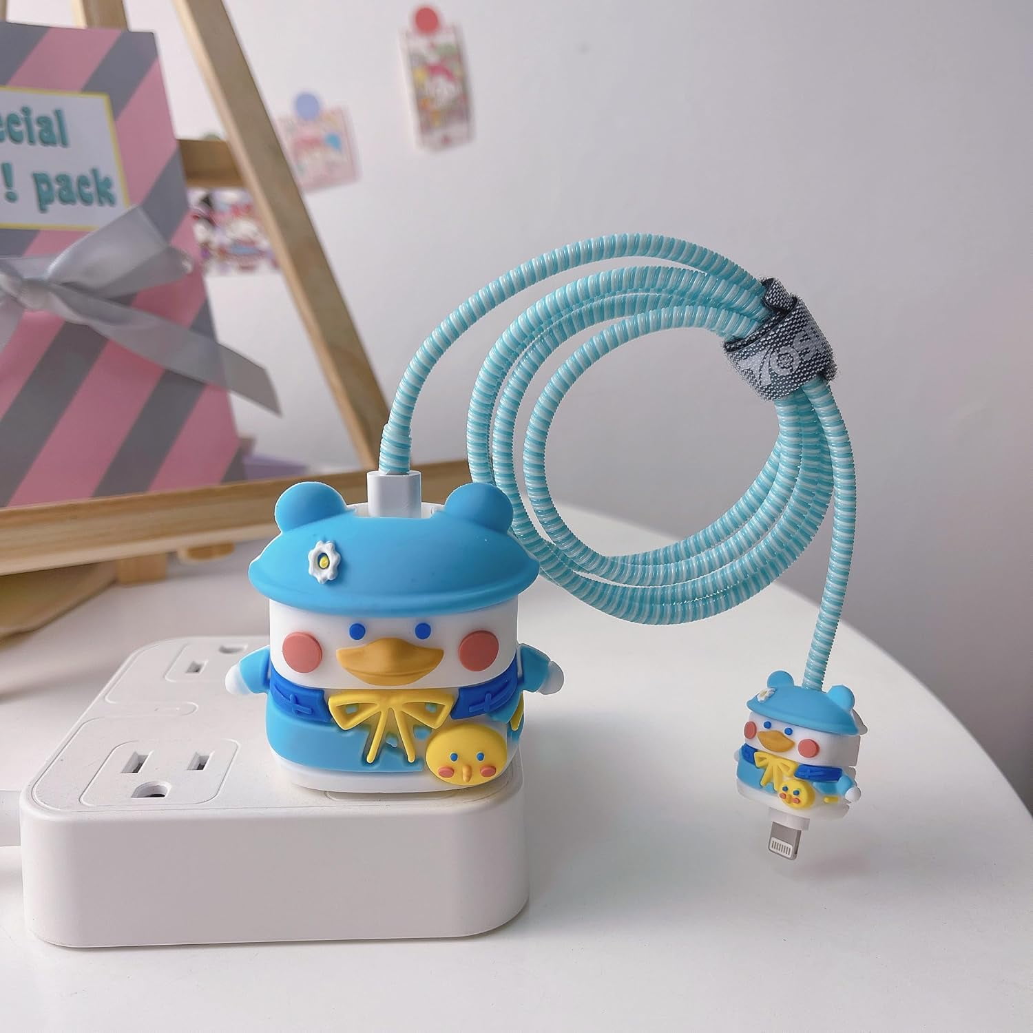 TRHOO-3D Cute Cartoon Charger Protector Case - Compatible for Apple 20W ...