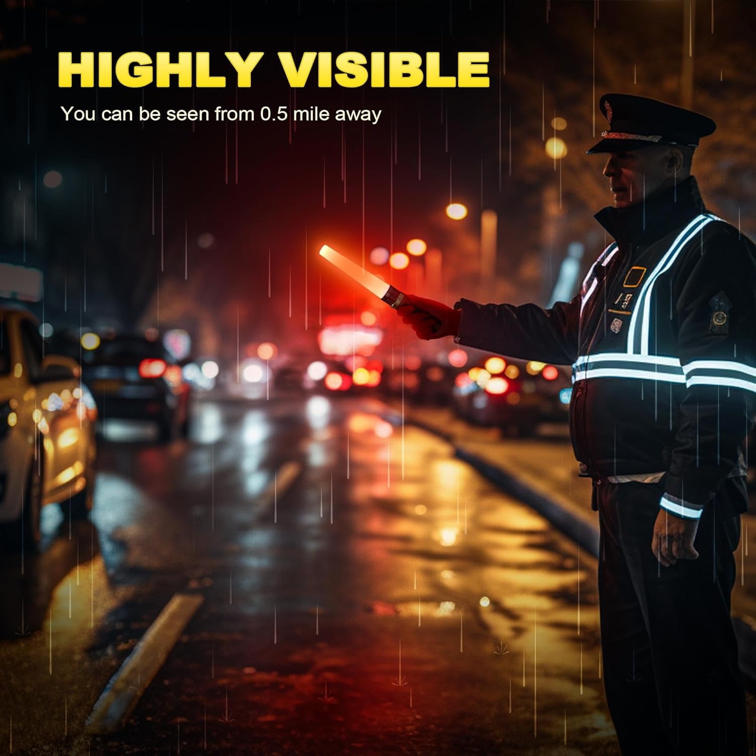 TRHOO-4 Pack Rechargeable Traffic Wand, 11 Inch LED Traffic Control ...