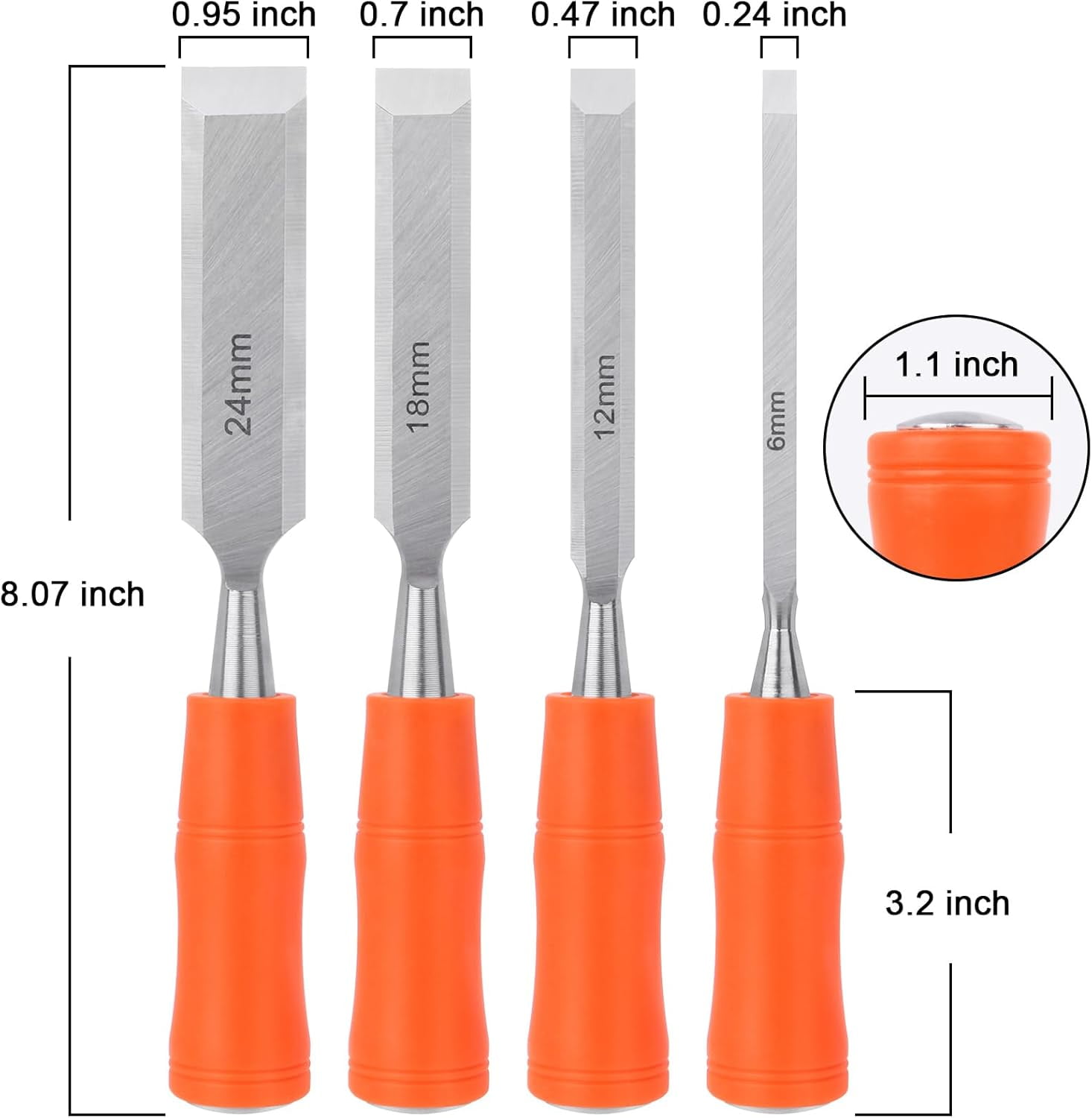TRHOO-4 Piece Wood Chisel Sets Woodworking Tools Set, Wood Chisels for ...