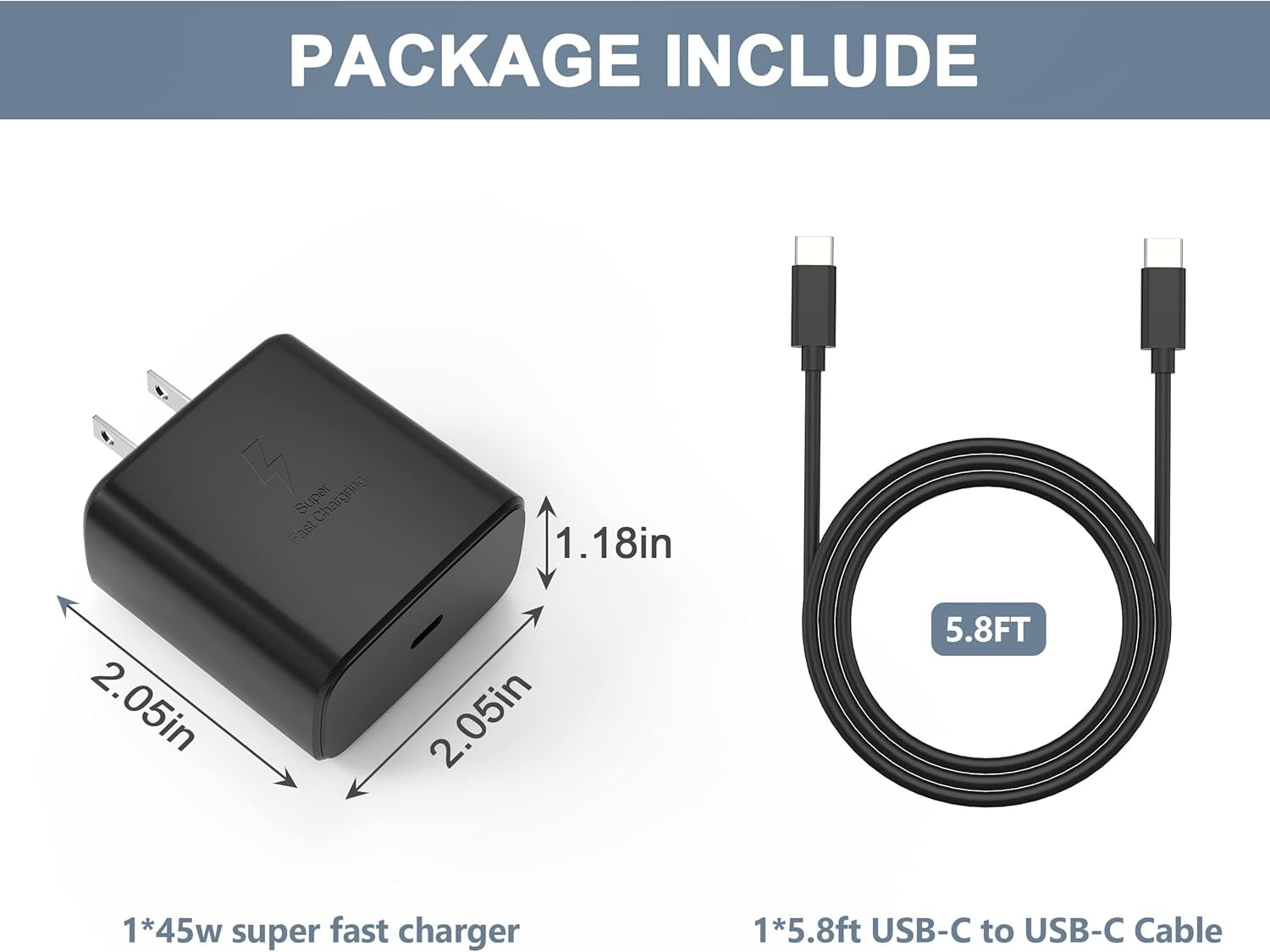 TRHOO-45W Super Fast Charger USB C Android Phone Charger Replacement for Galaxy S22/S22 Ultra ...