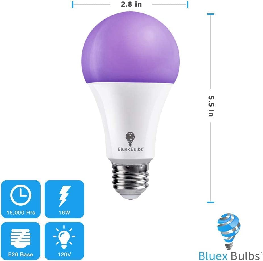 TRHOO-6 Pack A21 LED Black Light Bulb, 16W (120Watt Equivalent) E26 ...