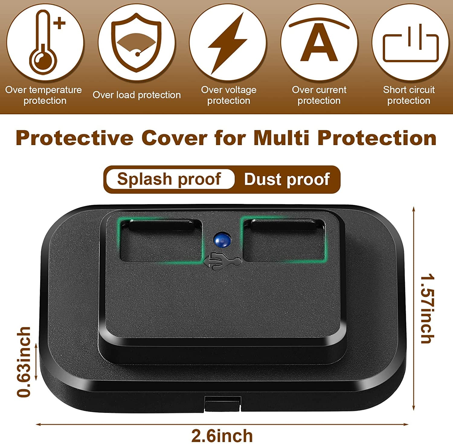 TRHOO-6 Pieces 12V USB Outlet Automotive USB Port Panel Mount 12V USB ...