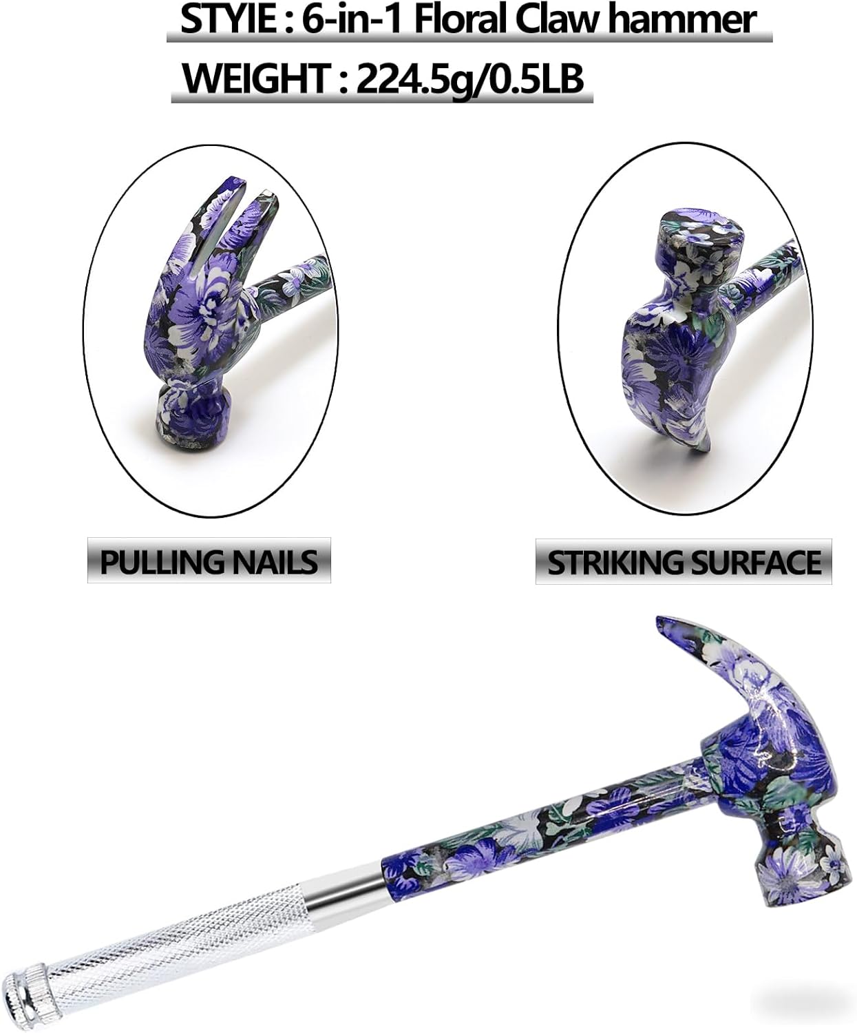 TRHOO-6-in-1 Multi-Tool Camping Hammer Set with Slotted/Flat Head ...