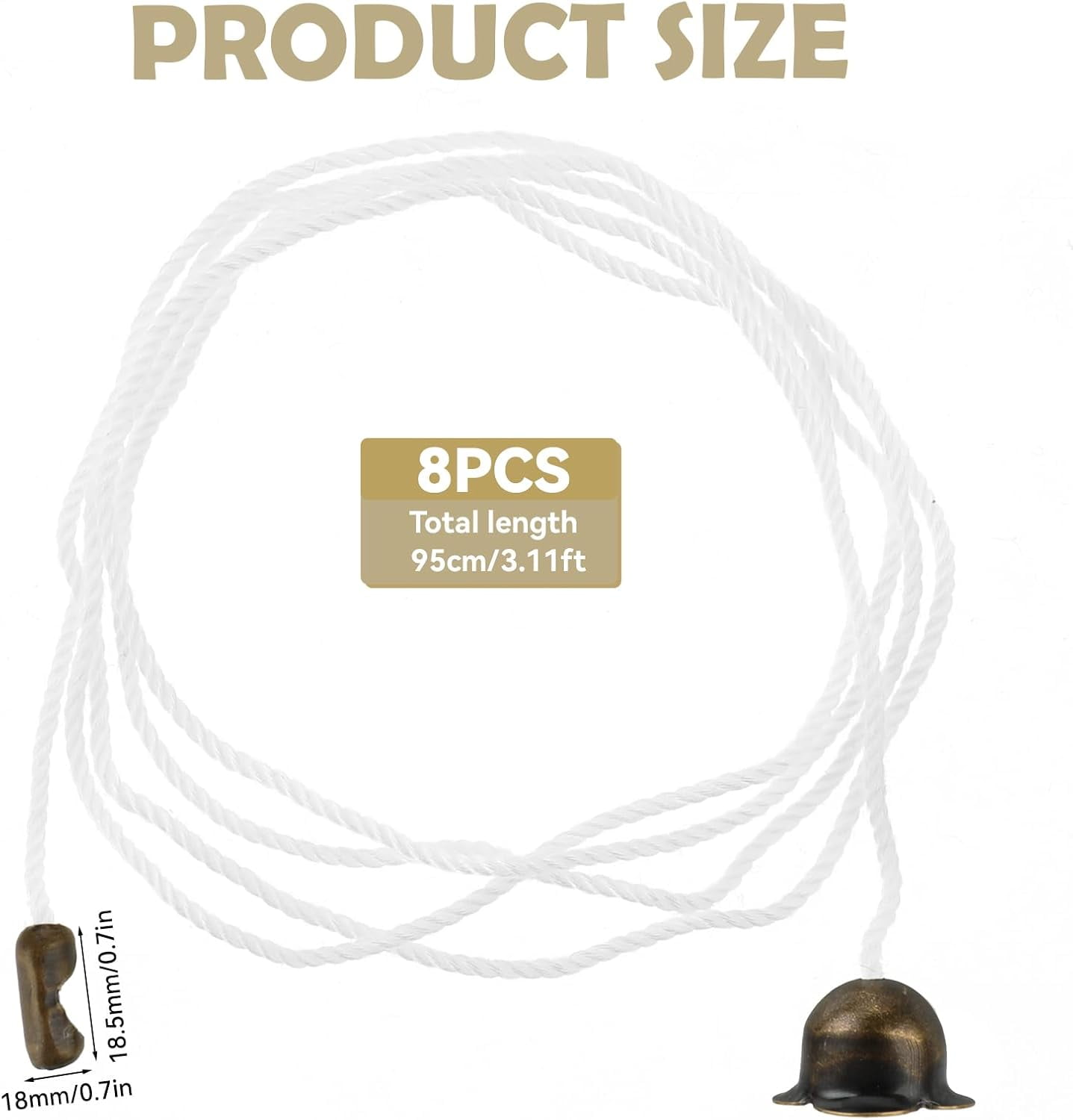 TRHOO-8 Pack Pull Cord for Ceiling Switch Ceiling Fan Pull Chain ...