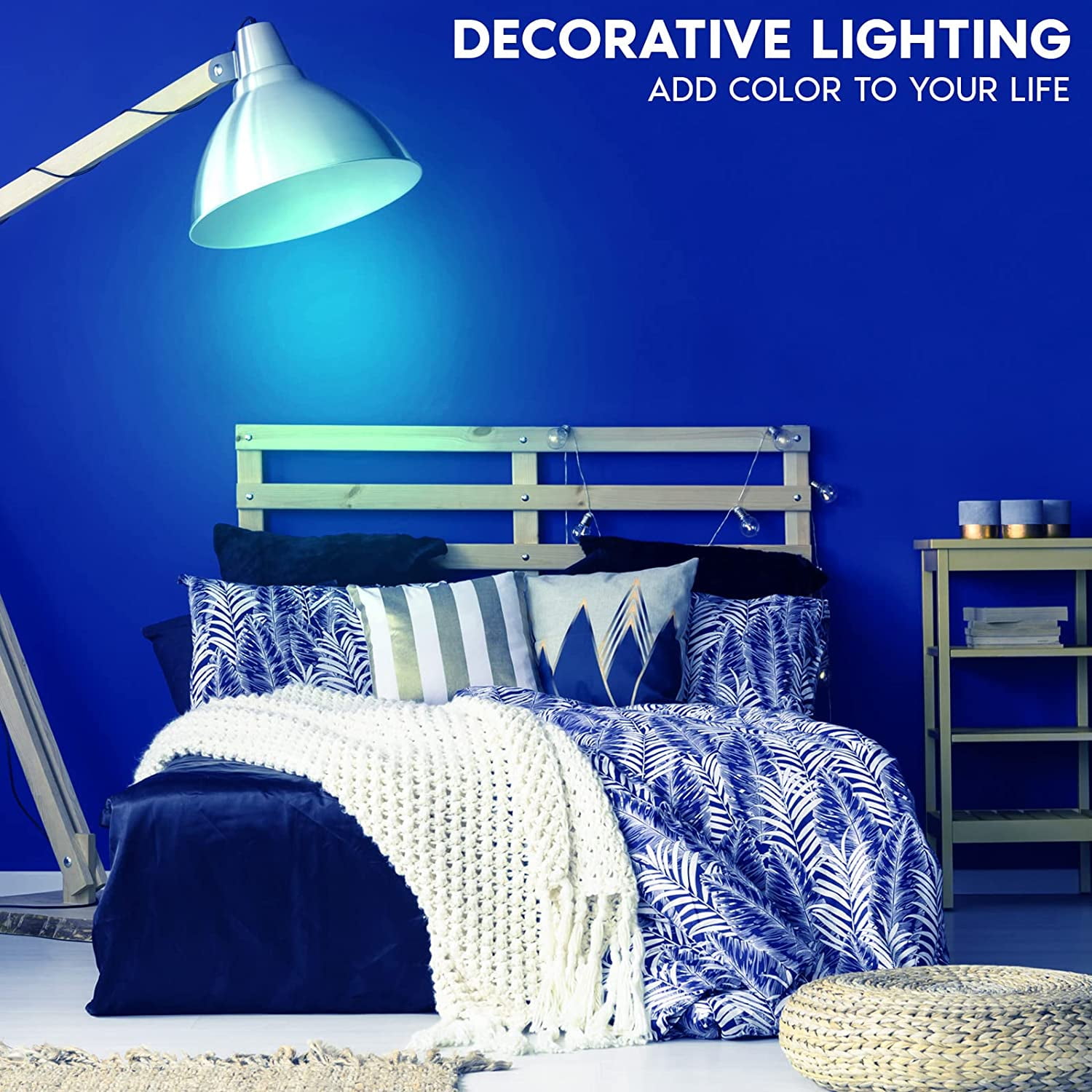 TRHOO-A19 Edison LED Blue Light Bulb, 4.5W (60W Equivalent), Colored ...
