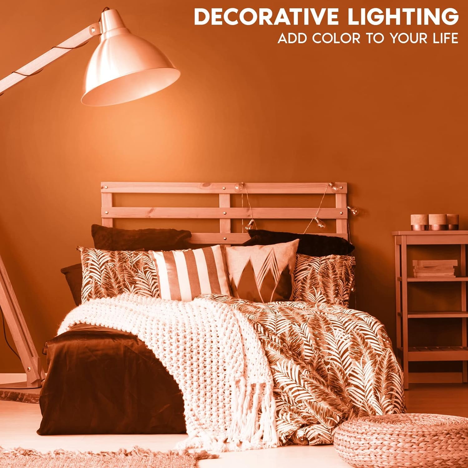 TRHOO-A19 Edison LED Orange Light Bulb, 4.5W (60W Equivalent), Colored ...