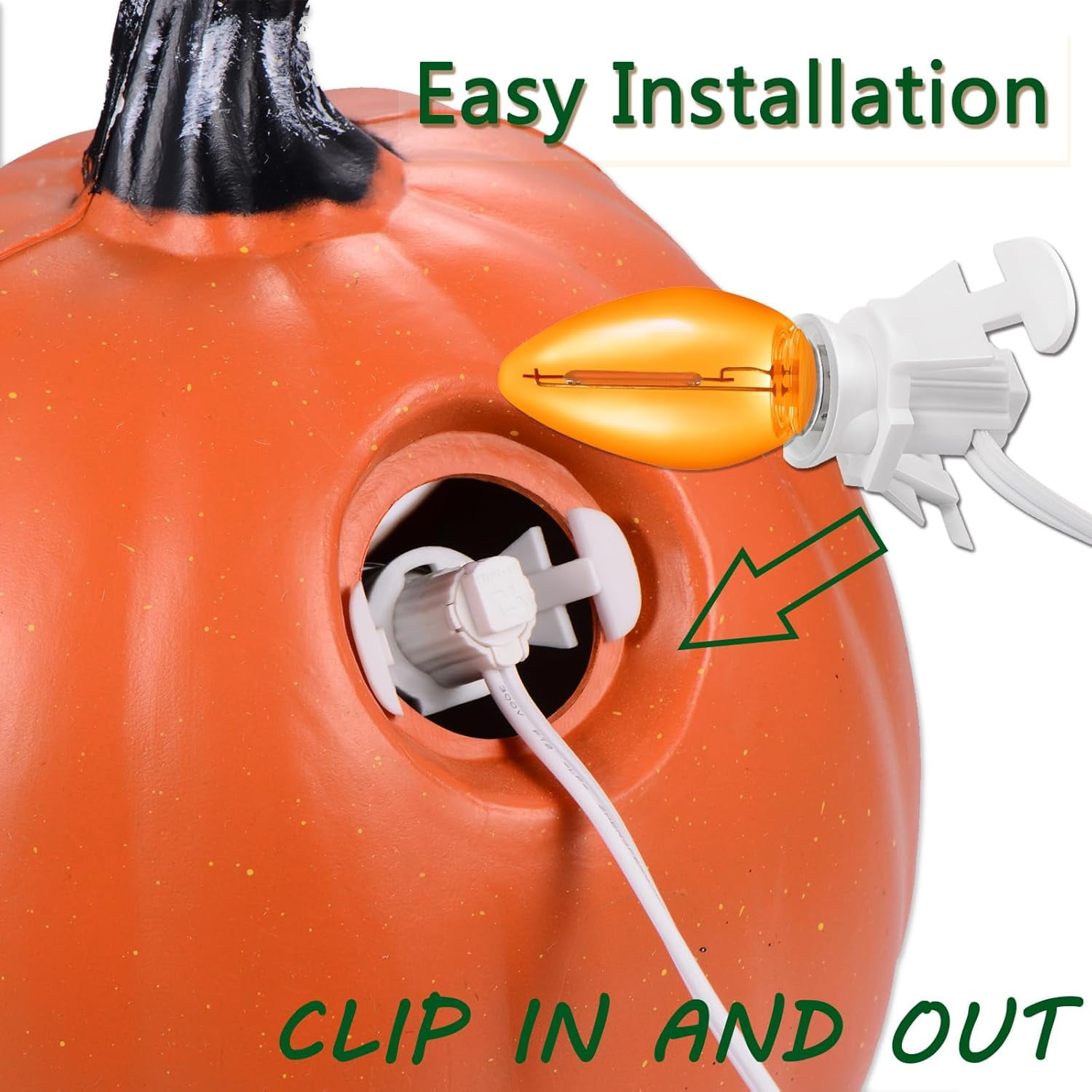 TRHOO-Accessory Cord with Light Bulbs,Pumpkin Clip in Light Cord ...