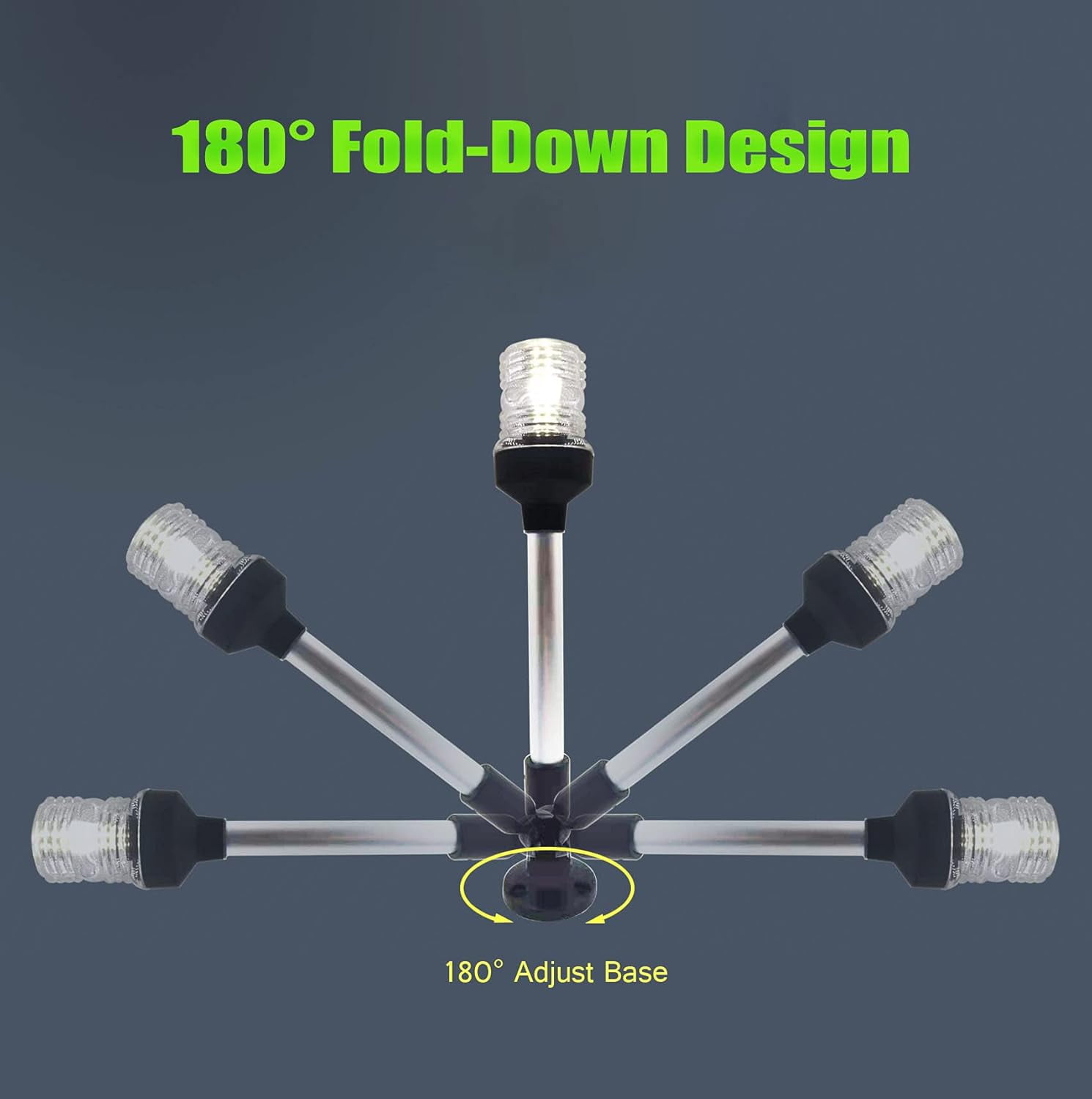 TRHOO-All Round Light Fold Down Boat Stern Light Marine Navigation ...