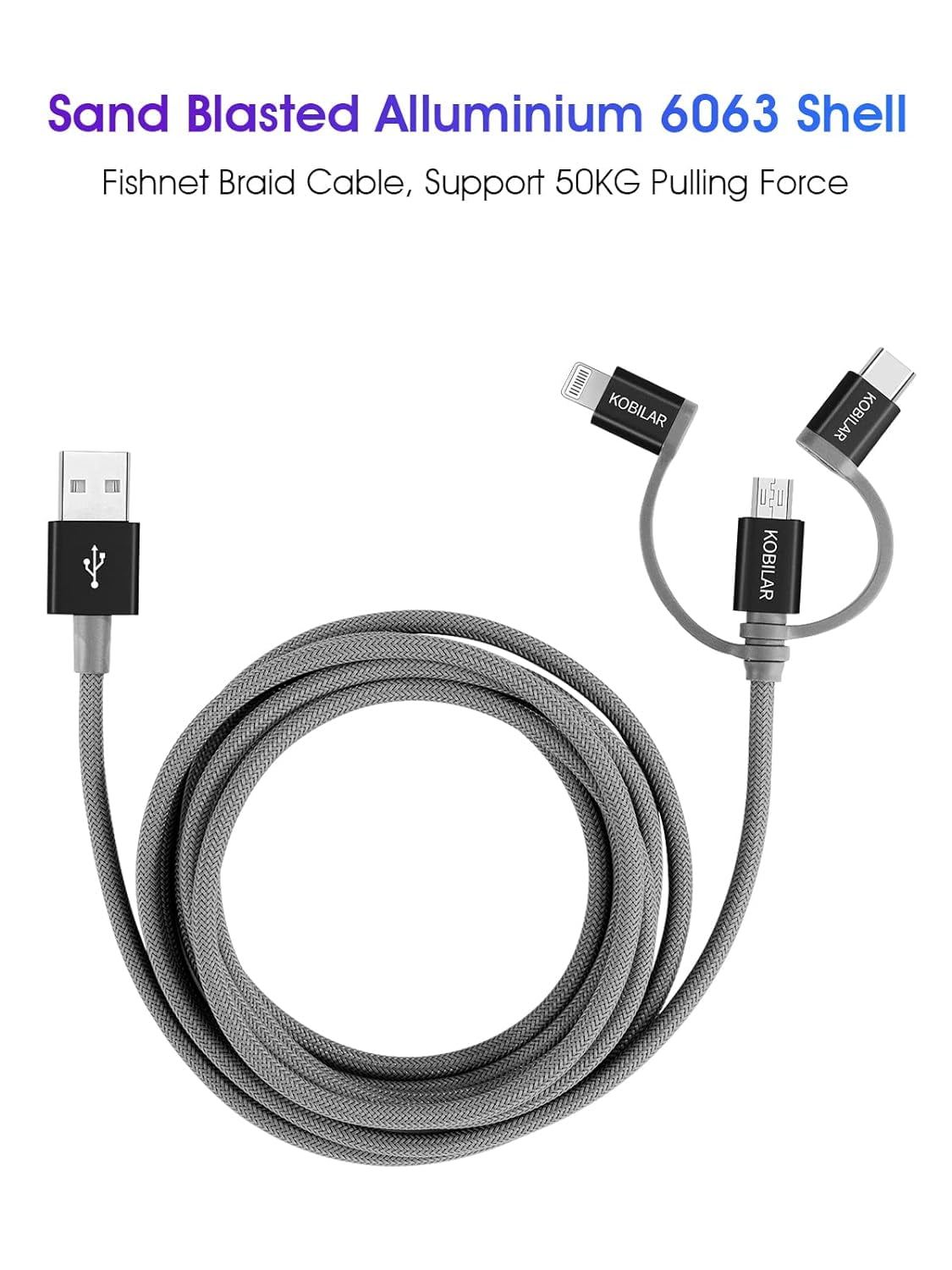 TRHOO-Apple MFi Certified 3 in 1 Charging Cable, CarPlay Cable, USB A ...