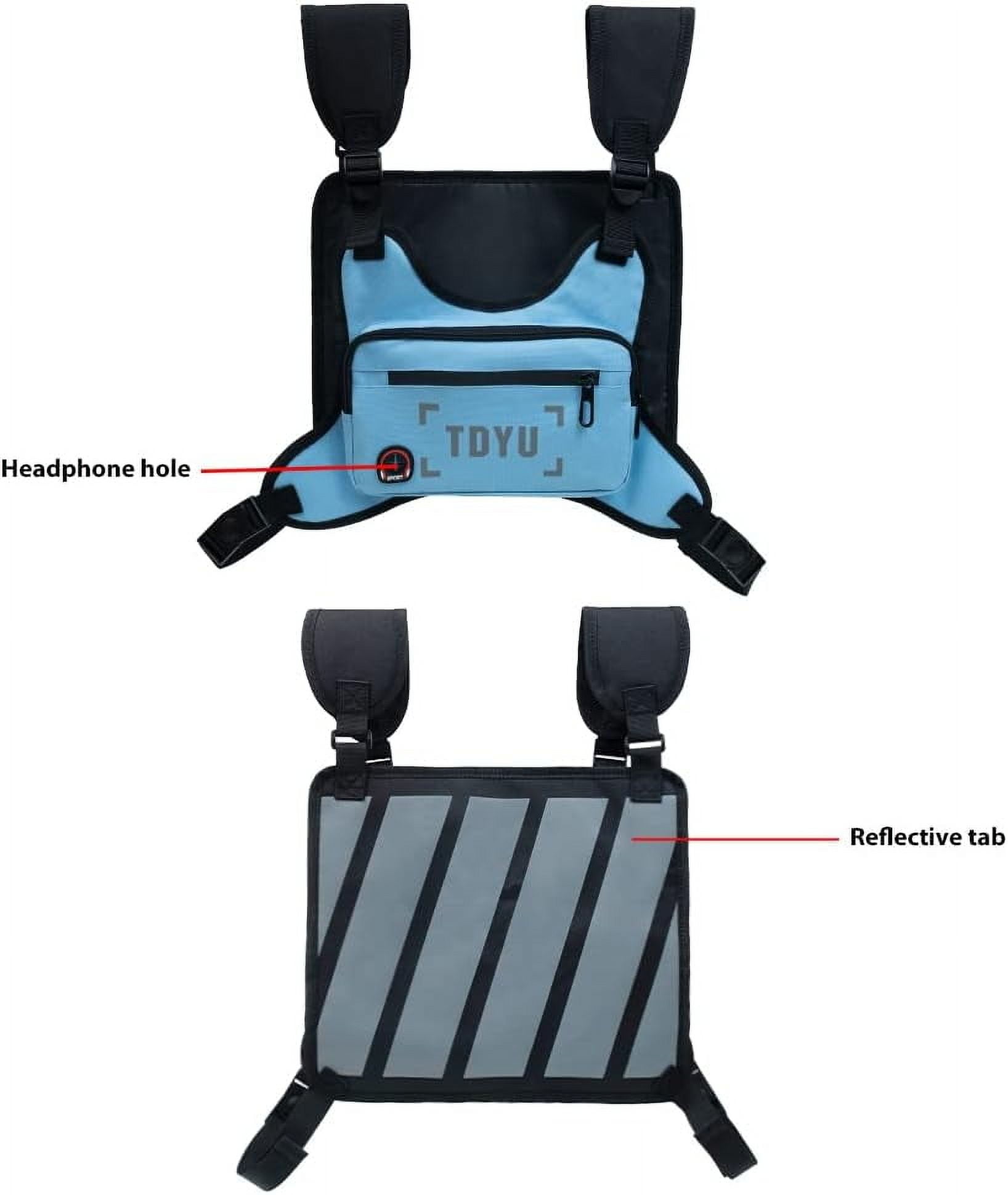 TRHOO-Chest Bag,Chest Rig Bag Pack Harness Reflective Utility Light ...