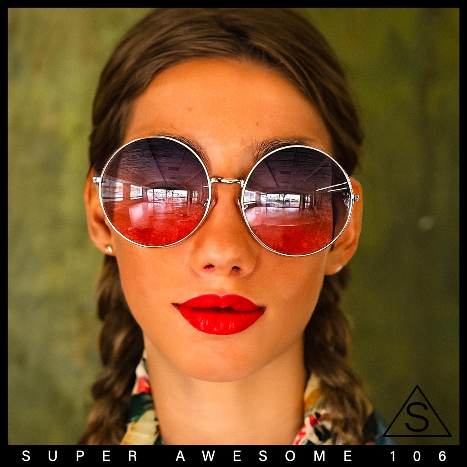 TRHOO-Classic Oversize Joplin Style Hippie Round Circle Lens Sunglasses ...