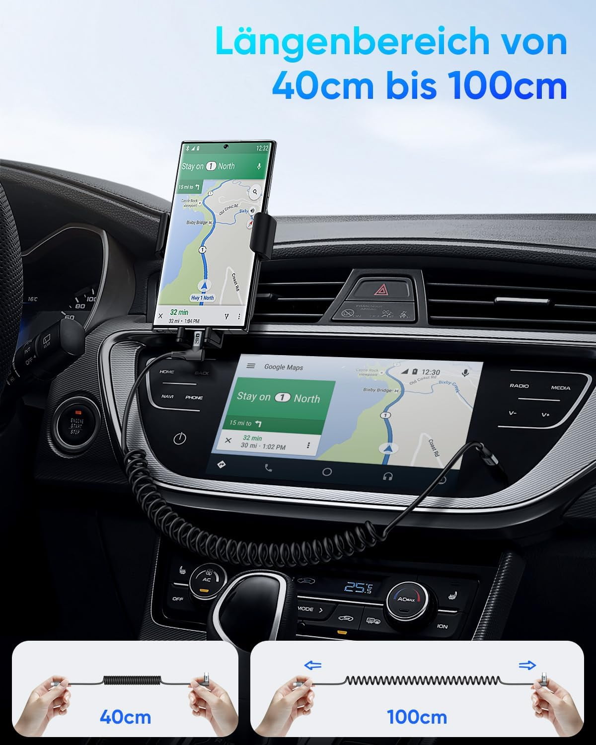 TRHOO-Coiled USB C to USB-C Cable 4FT, [2-Pack] Right Angle 90 Degree ...