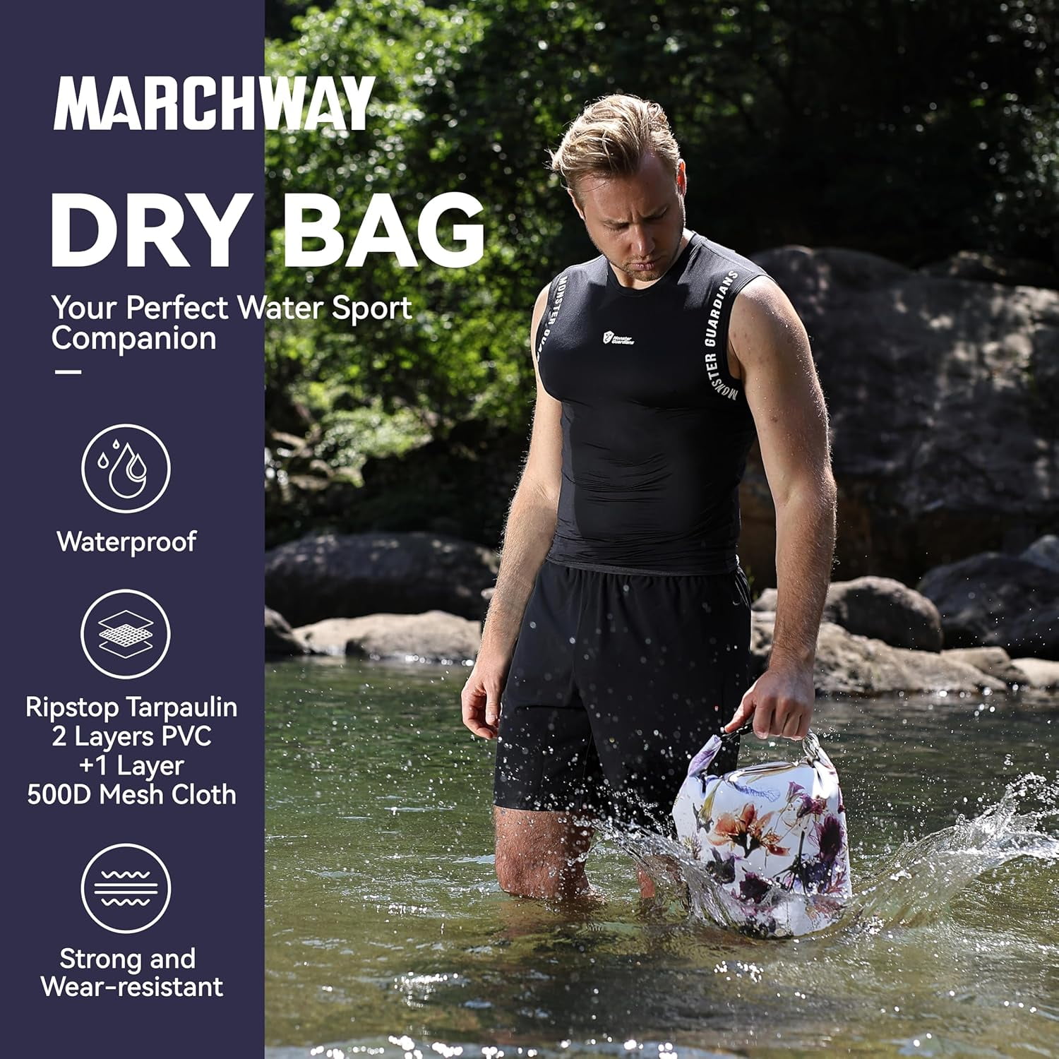 TRHOO-Floating Waterproof Dry Bag Backpack 5L/10L/20L/30L/40L, Roll Top ...