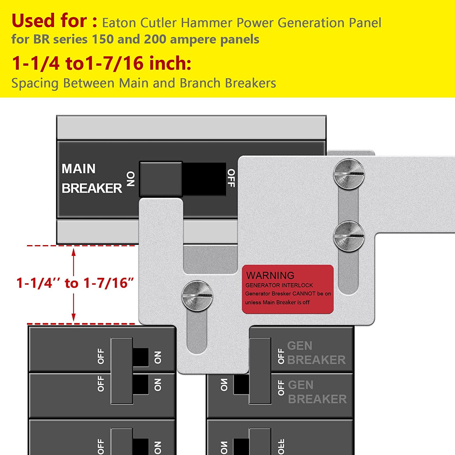 TRHOO-Generator Interlock Kit Compatible with Cutler Hammer Generator ...