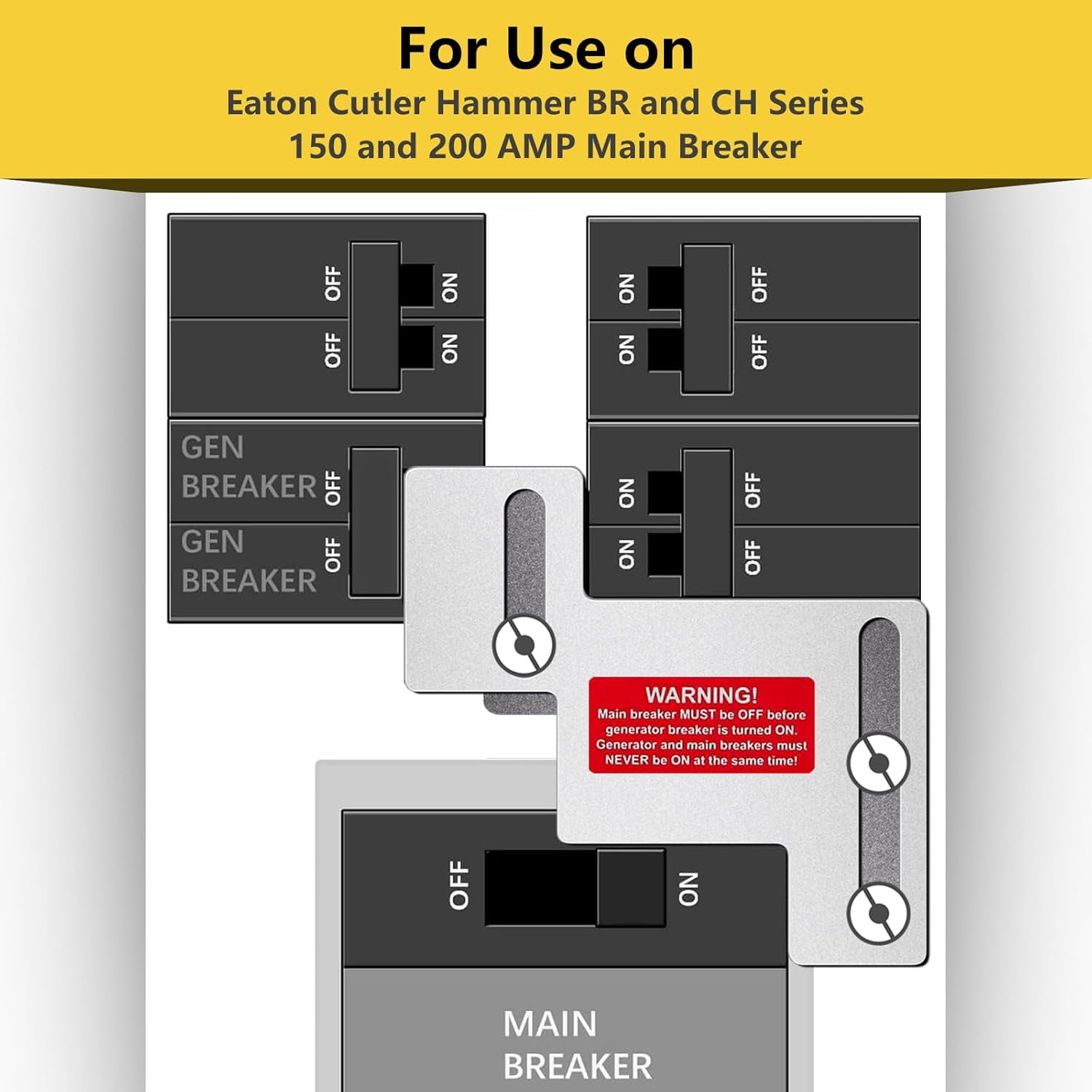 TRHOO-Generator Interlock Kit Compatible with Eaton Cutler Hammer ...